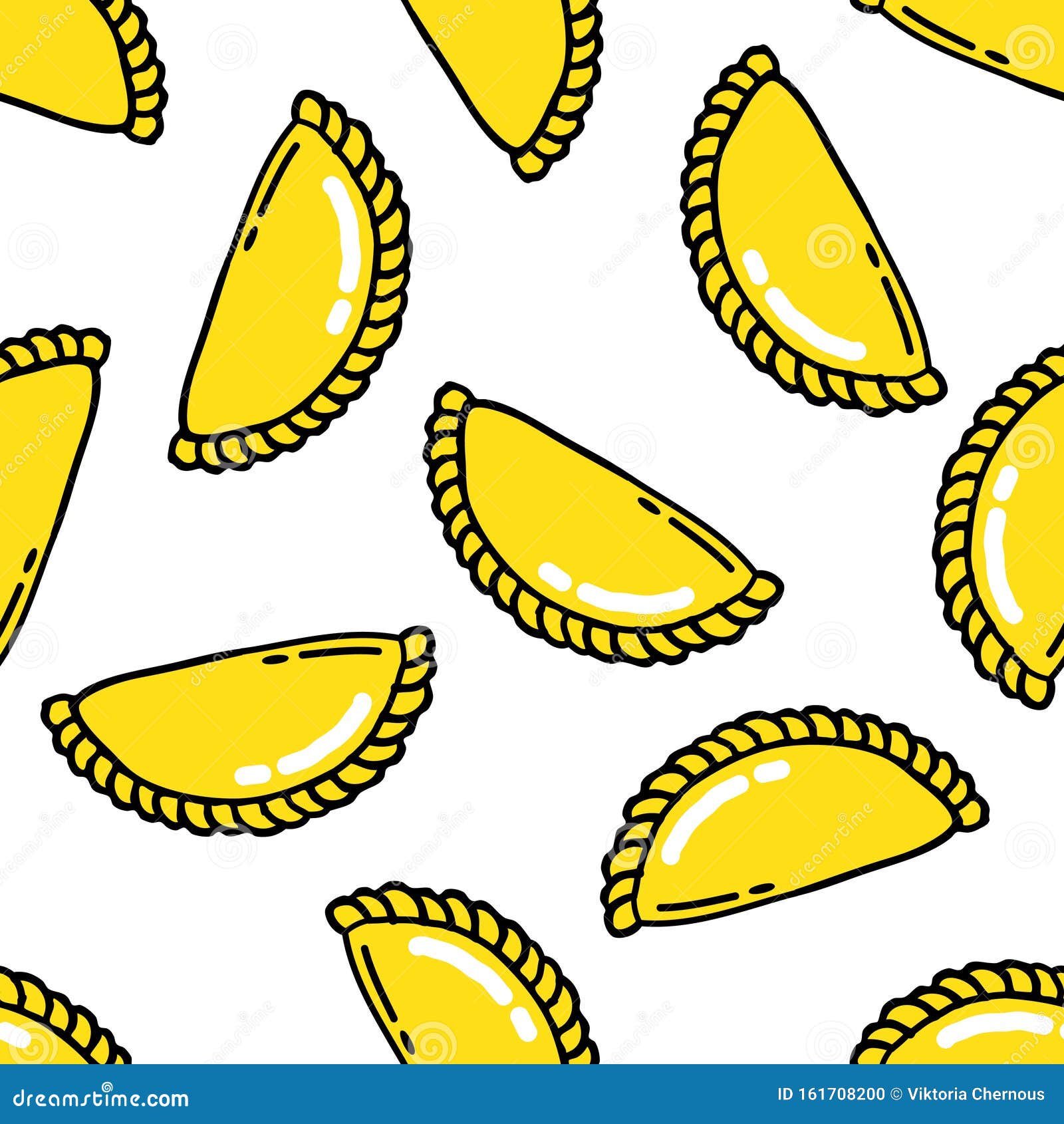 Empanada Seamless Doodle Pattern, Vector Color Illustration ...