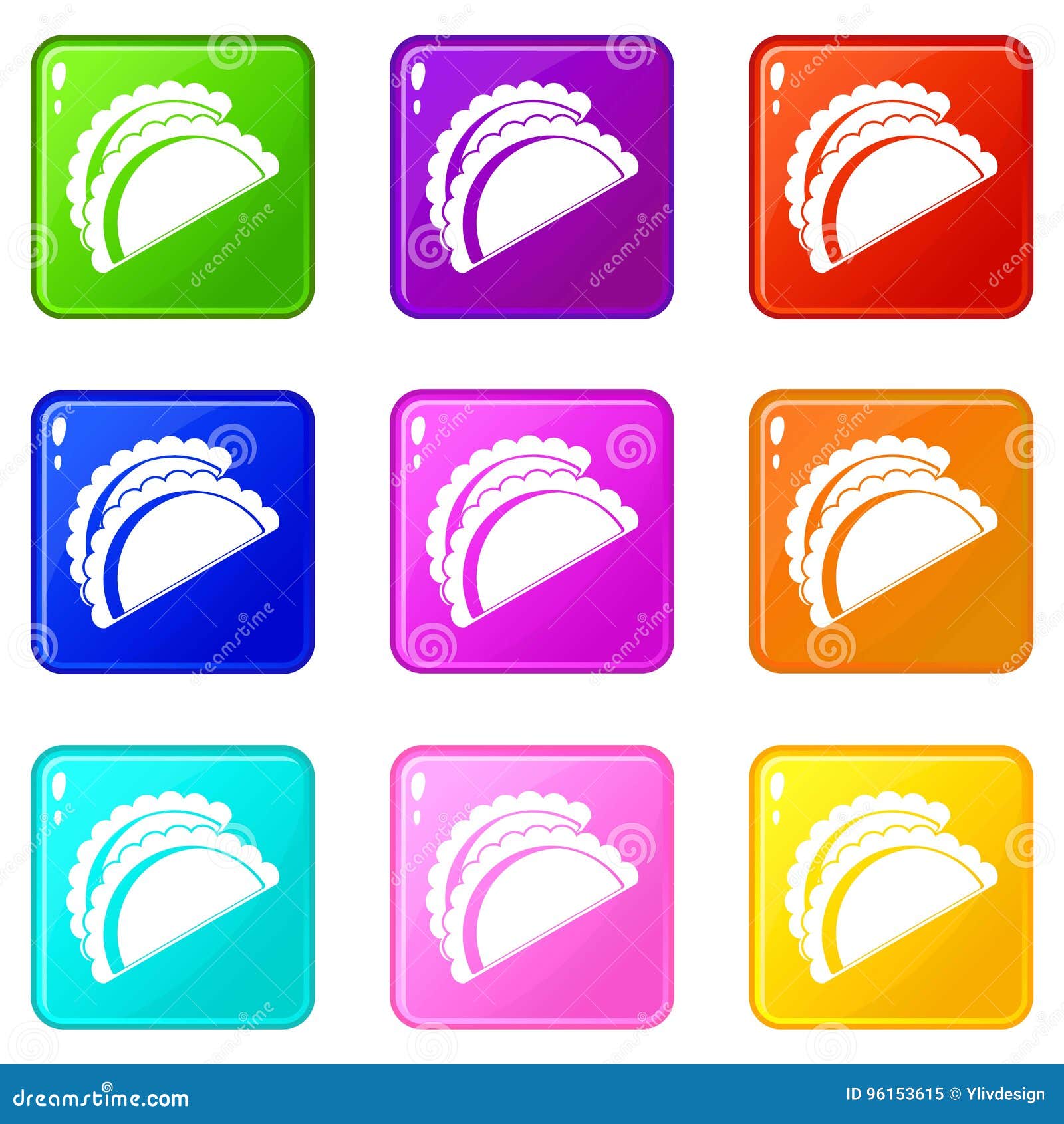 Empanadas De Pollo Set Color Collection Cartoon Vector | CartoonDealer ...