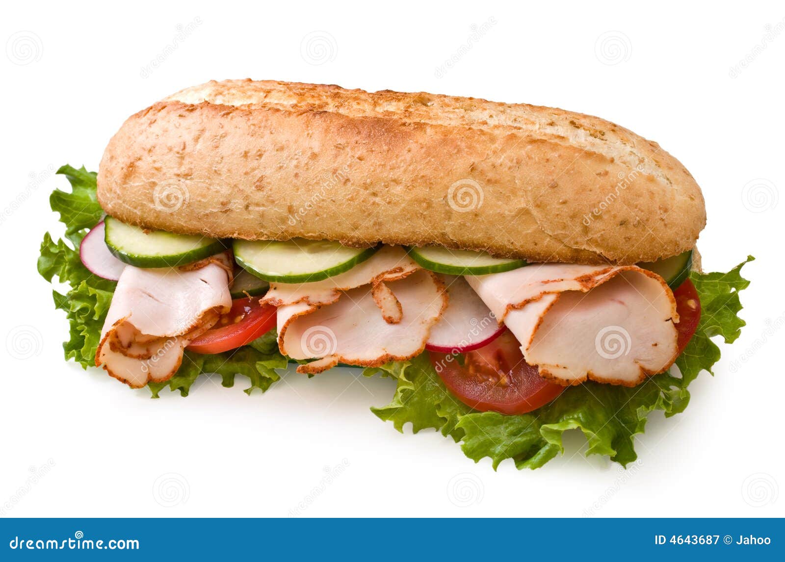 Emparedado De Pavo Fresco En Blanco Imagen de archivo - Imagen de ...