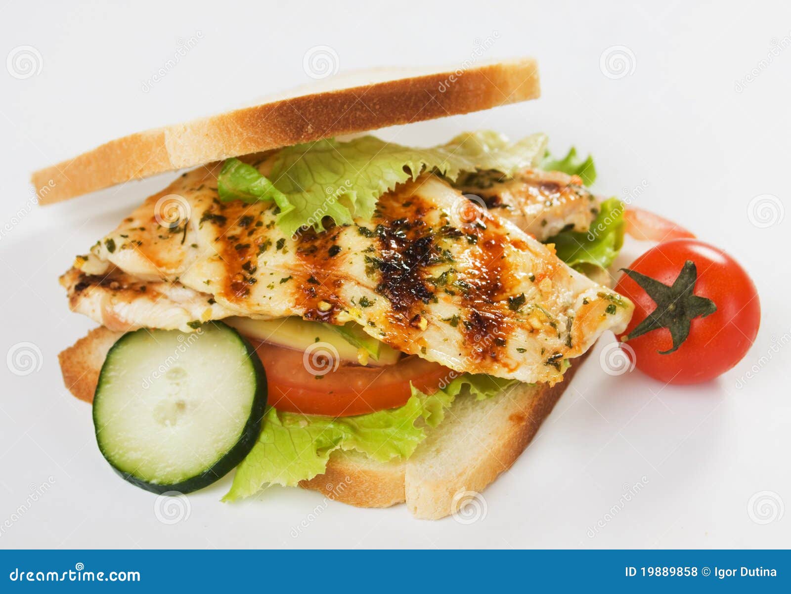 Emparedado De Pollo Asado a La Parilla Foto de archivo - Imagen de ...