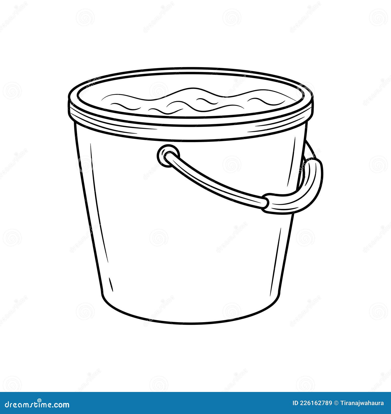 Bucket Full of Water Vector Illustration with Simple Hand Drawn Stock ...