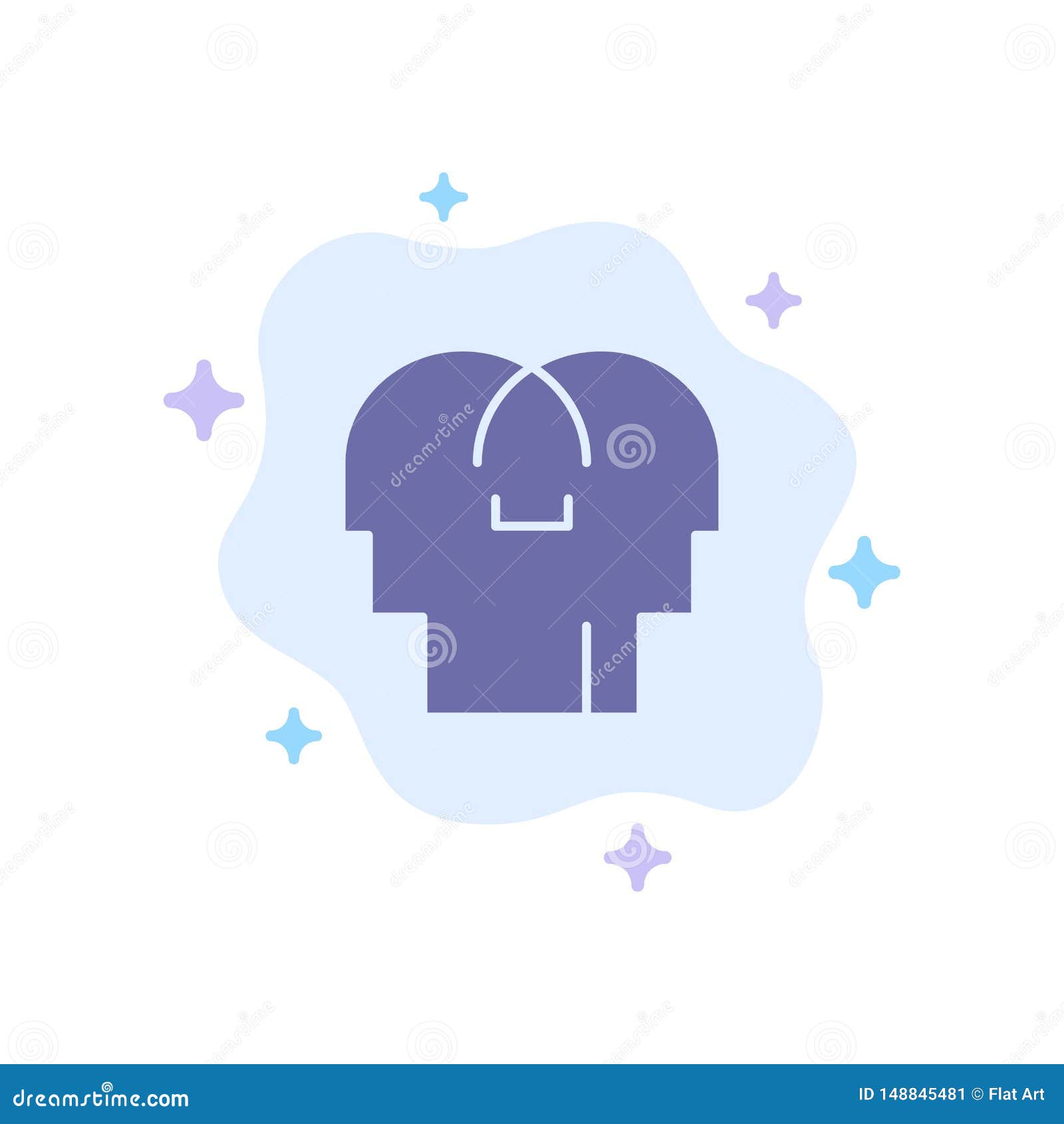 Empathy, Feelings, Mind, Head Blue Icon on Abstract Cloud Background ...