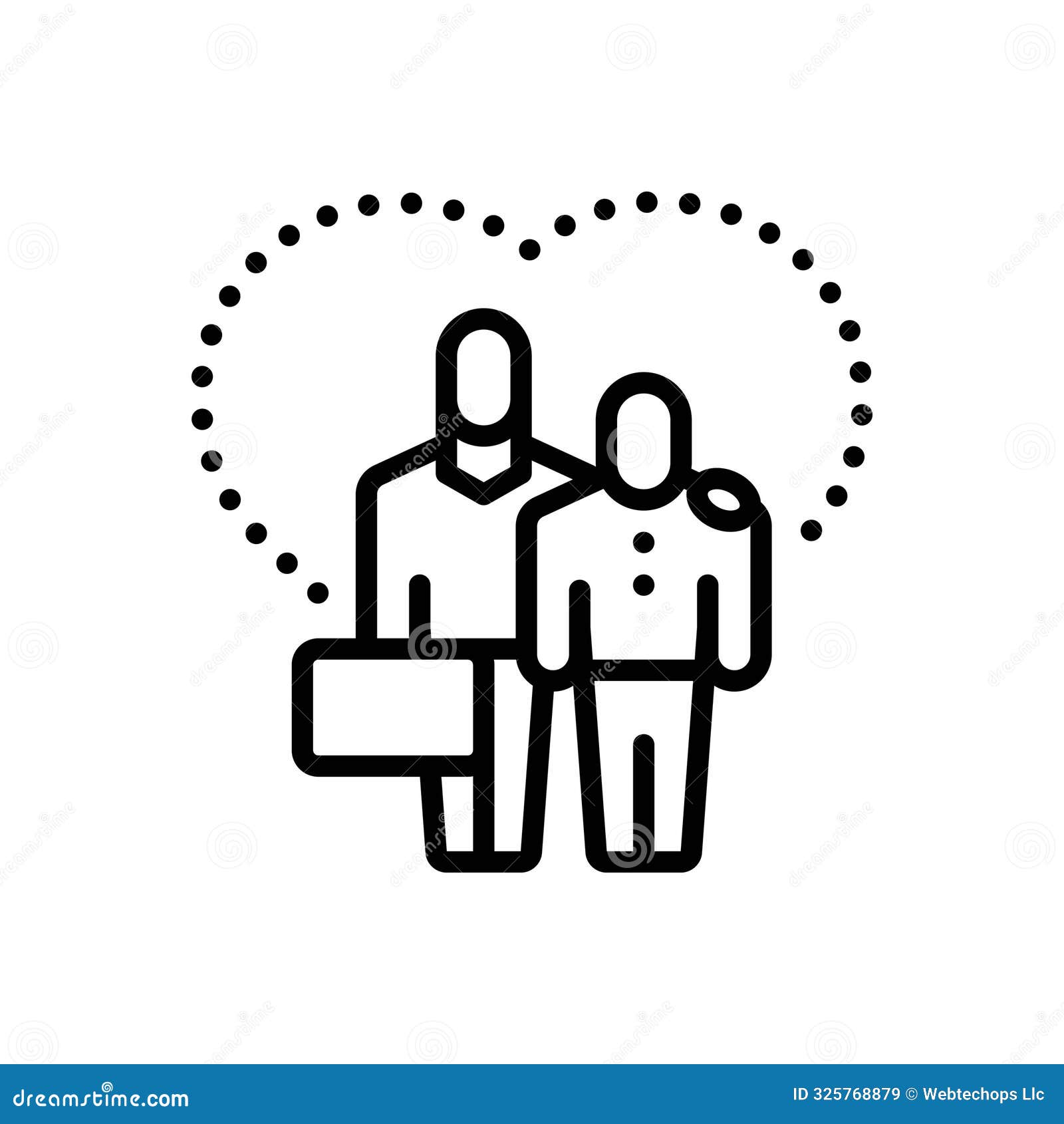 Black Line Icon for Empathy, Sympathy and Care Stock Illustration ...