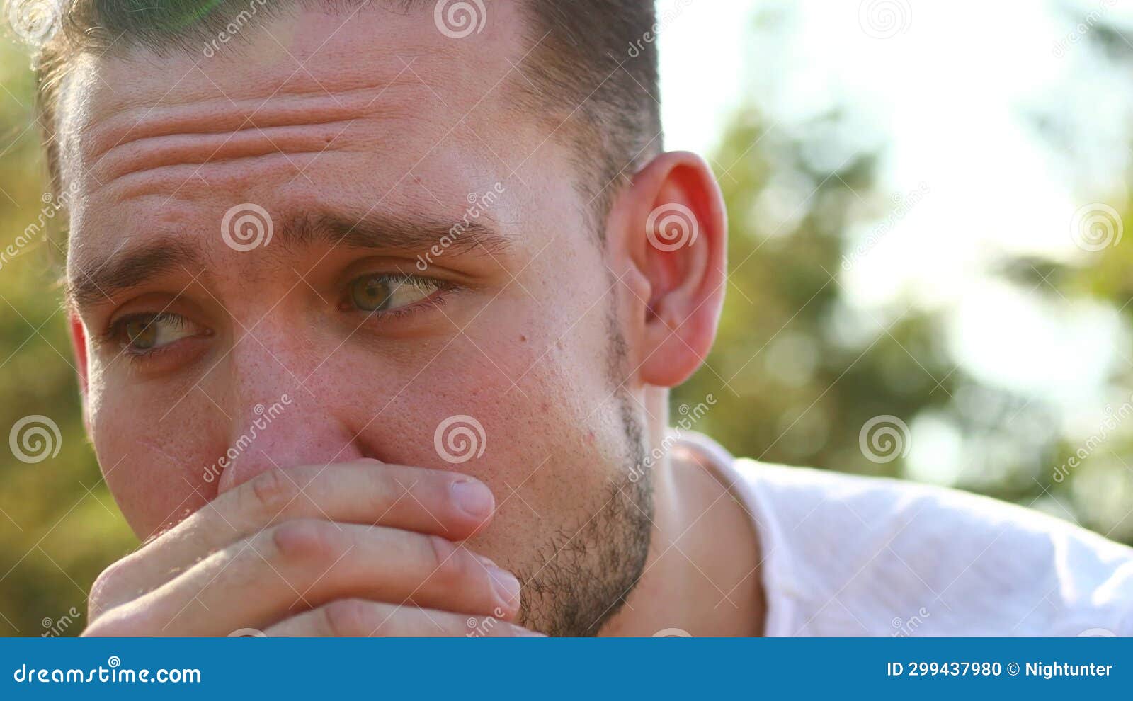 Empathy Man Feeling Very Sad and Thinking about Disturbing Thoughts ...