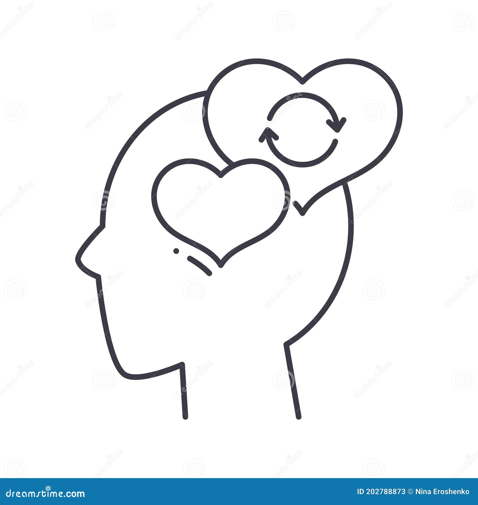 Empathy Mind Icon Linear Isolated Illustration Thin Line Vector Web