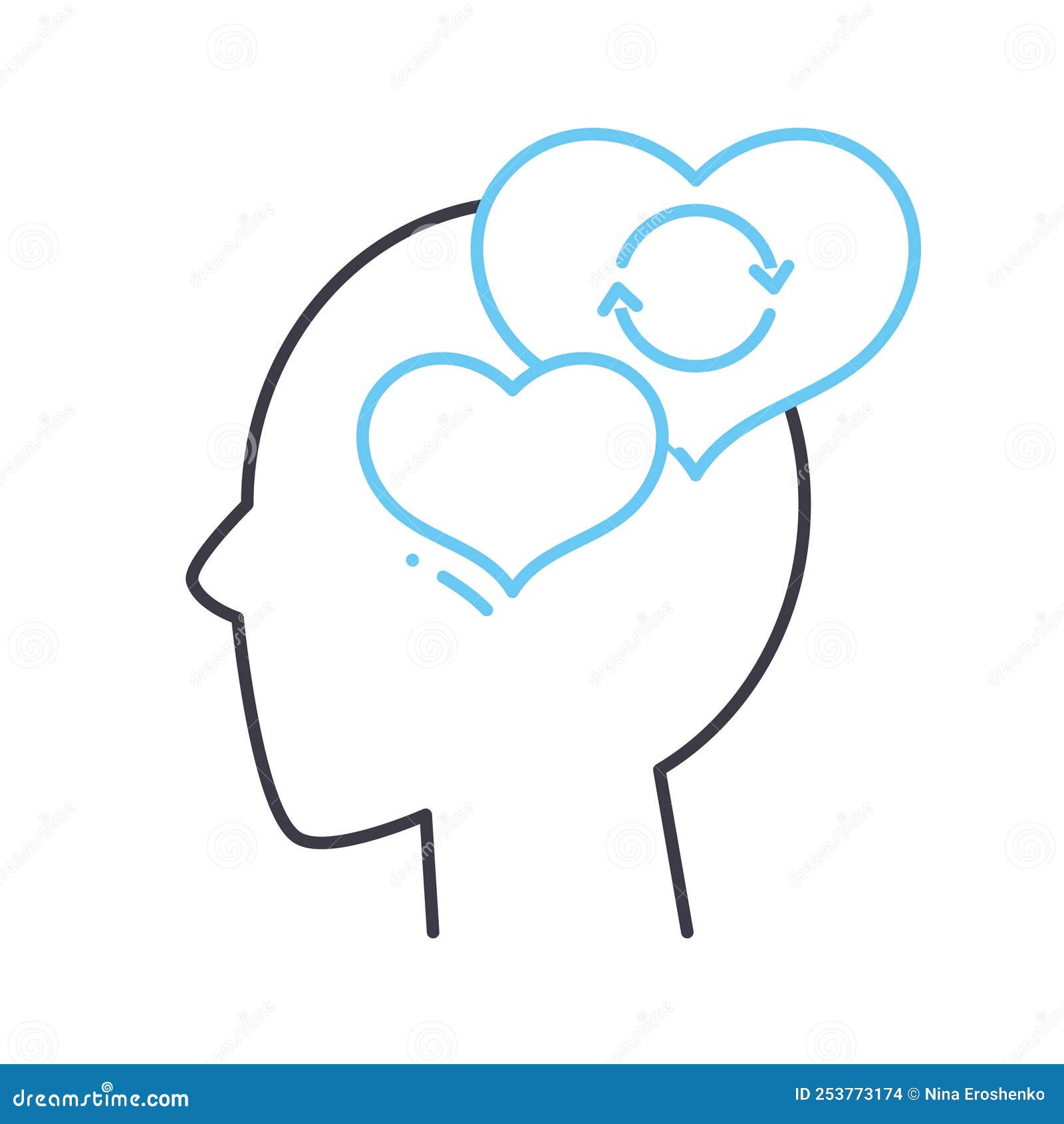 Empathy Mind Line Icon, Outline Symbol, Vector Illustration, Concept ...