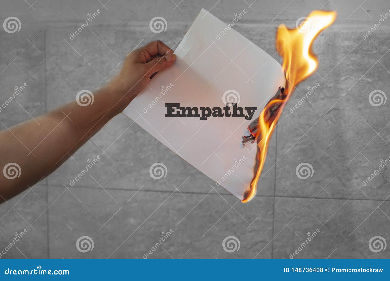 Empathy Text on Burning Paper Stock Photo - Image of abstract, layout ...