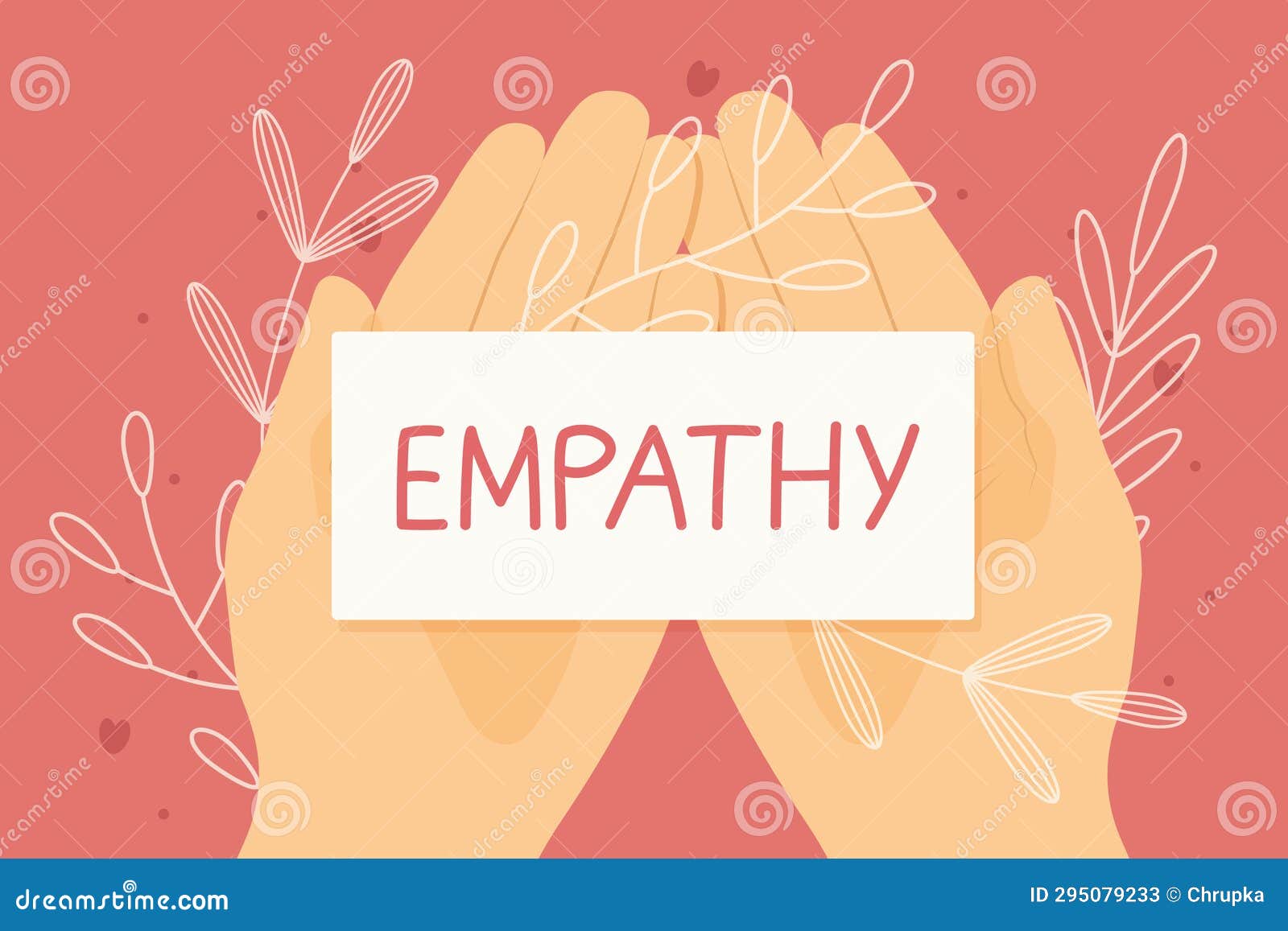 Empathy Word Written on the Card on an Opened Hands Stock Vector ...