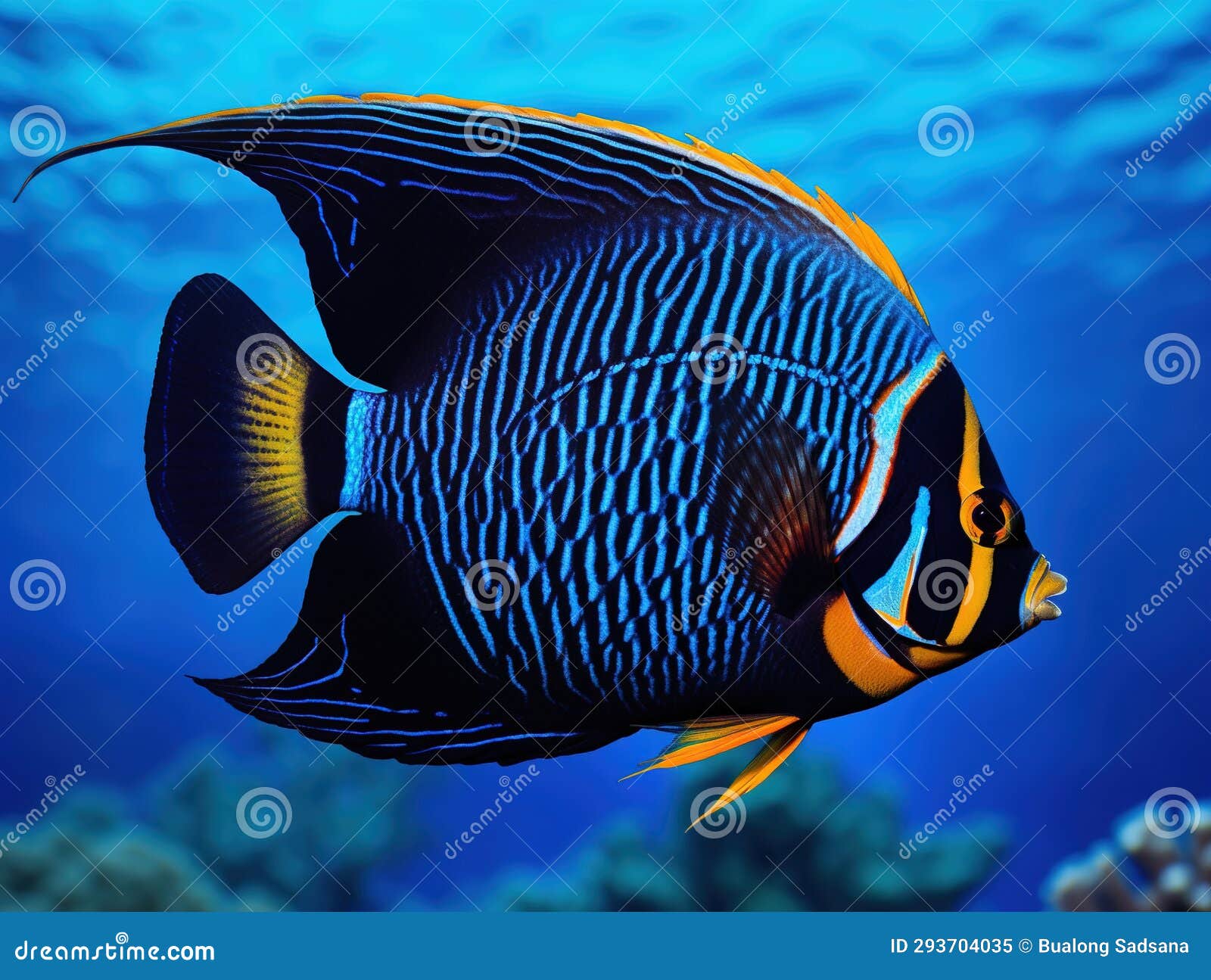 Ai Generated Illustration Wildlife Concept of Emperor Angel Fish Stock ...