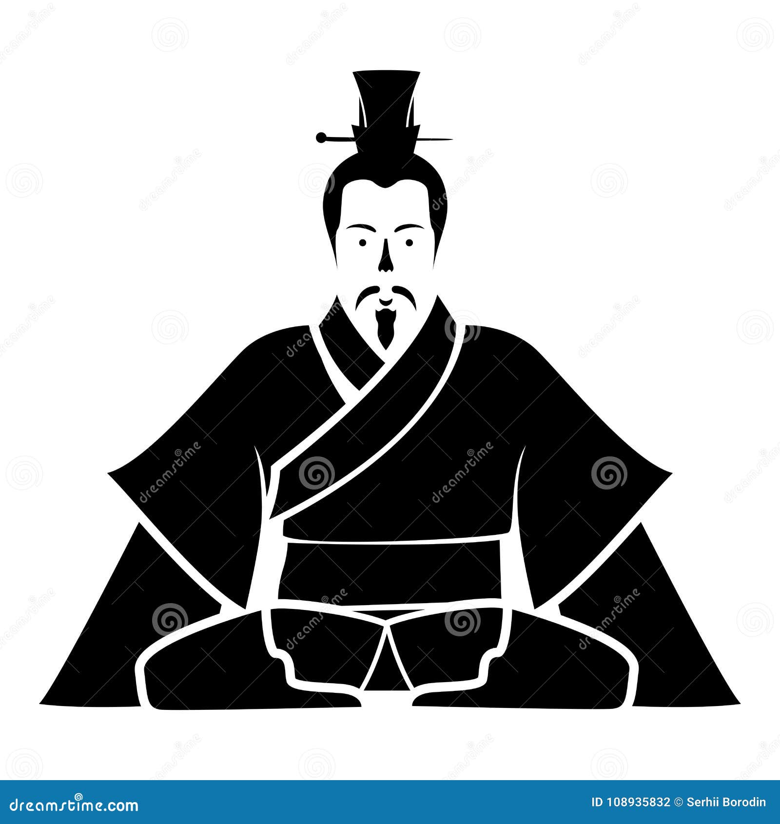 Emperor of China Icon Black Icon Flat Illustration Stock Vector ...