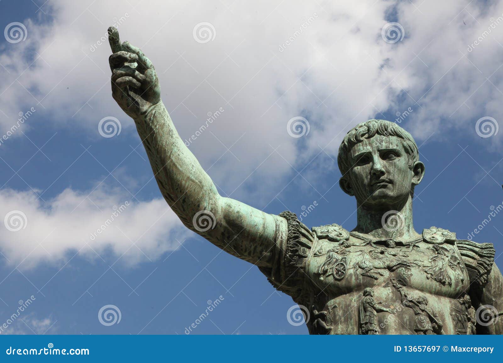 Emperor Gaius Augustus Statue Stock Image - Image of cloudscape, clouds ...