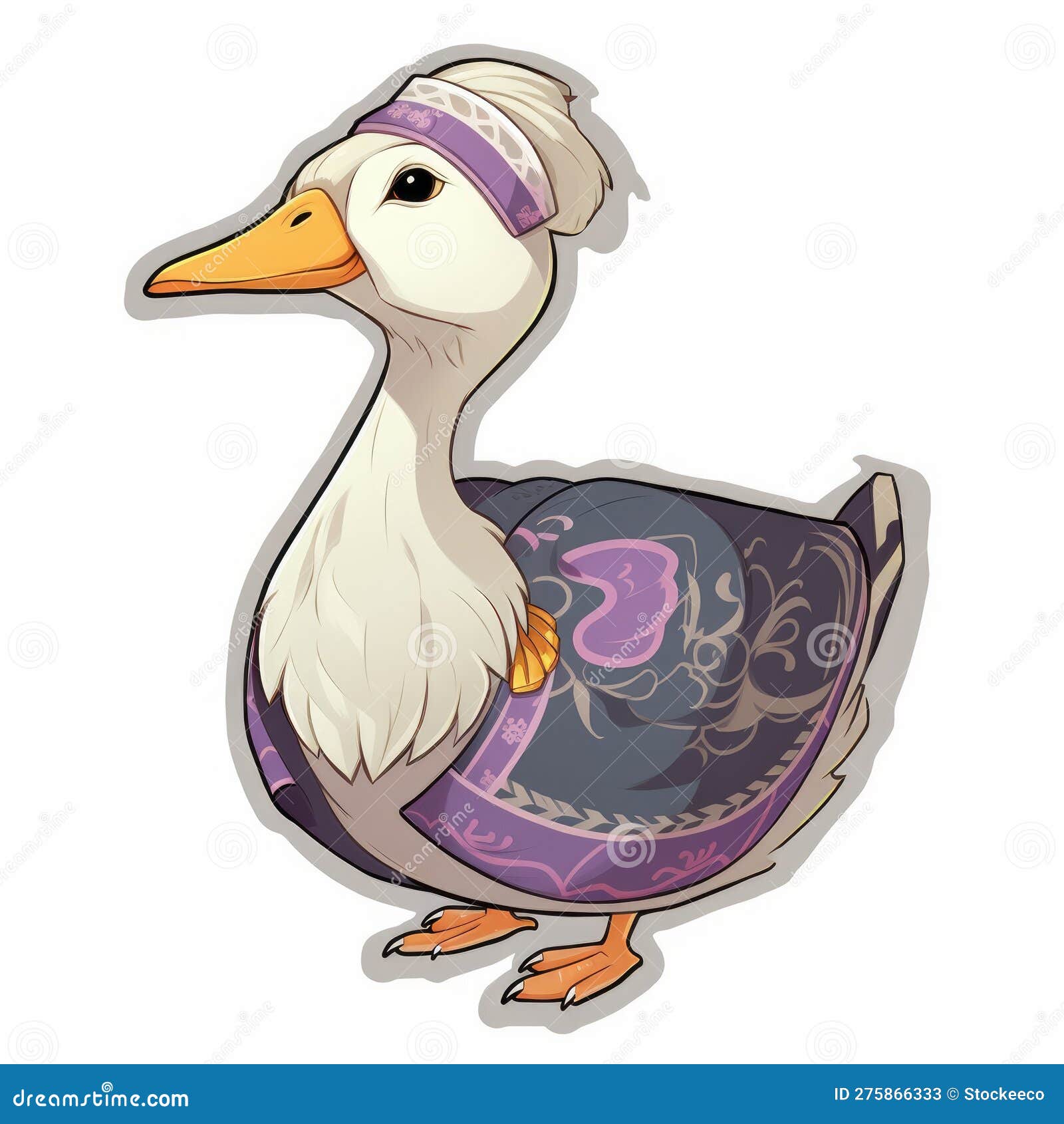 Emperor Goose Sticker With Cute Anime Style Stock Photography ...