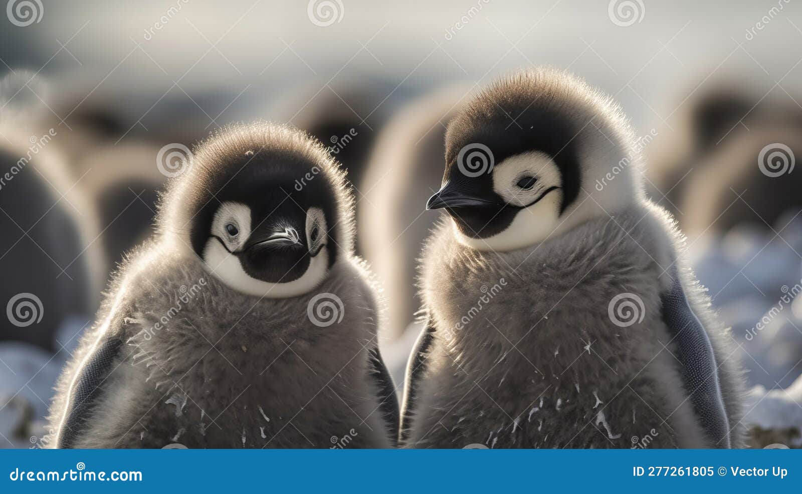 Emperor Penguin Chicks. Generative AI Stock Illustration - Illustration ...