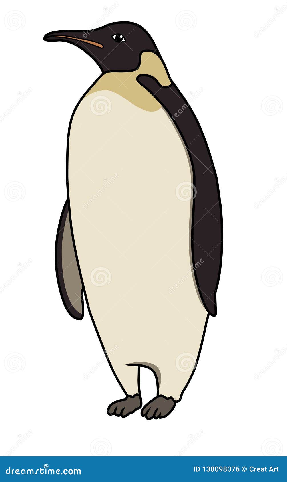 Emperor Penguin Illustration Isolated On White. Watercolor Background ...