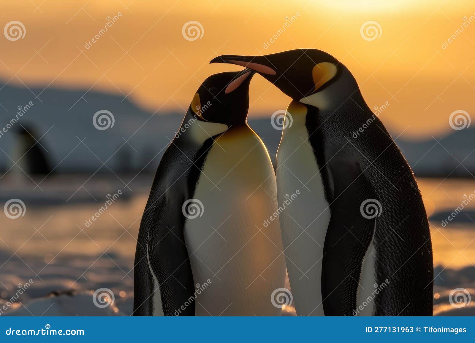 Emperor penguins stock illustration. Illustration of close - 277131963