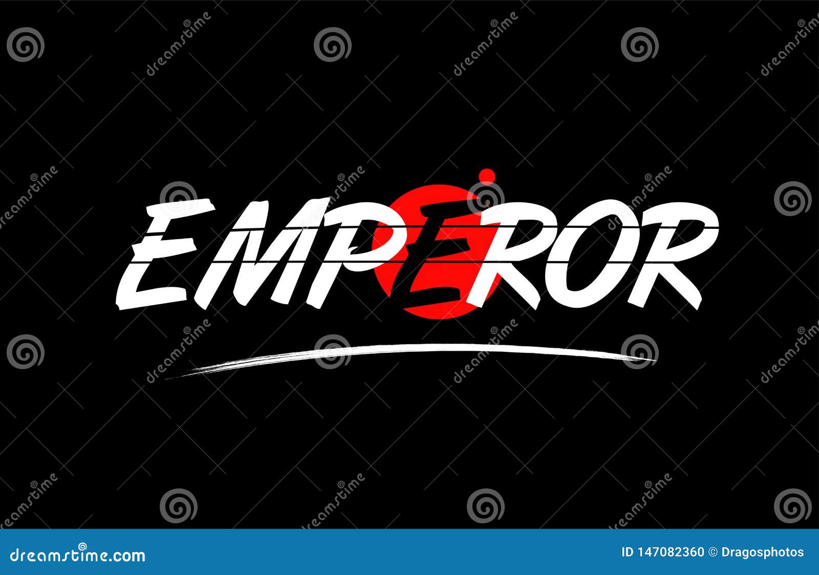 Emperor Word Text Logo Icon with Red Circle Design Stock Illustration ...