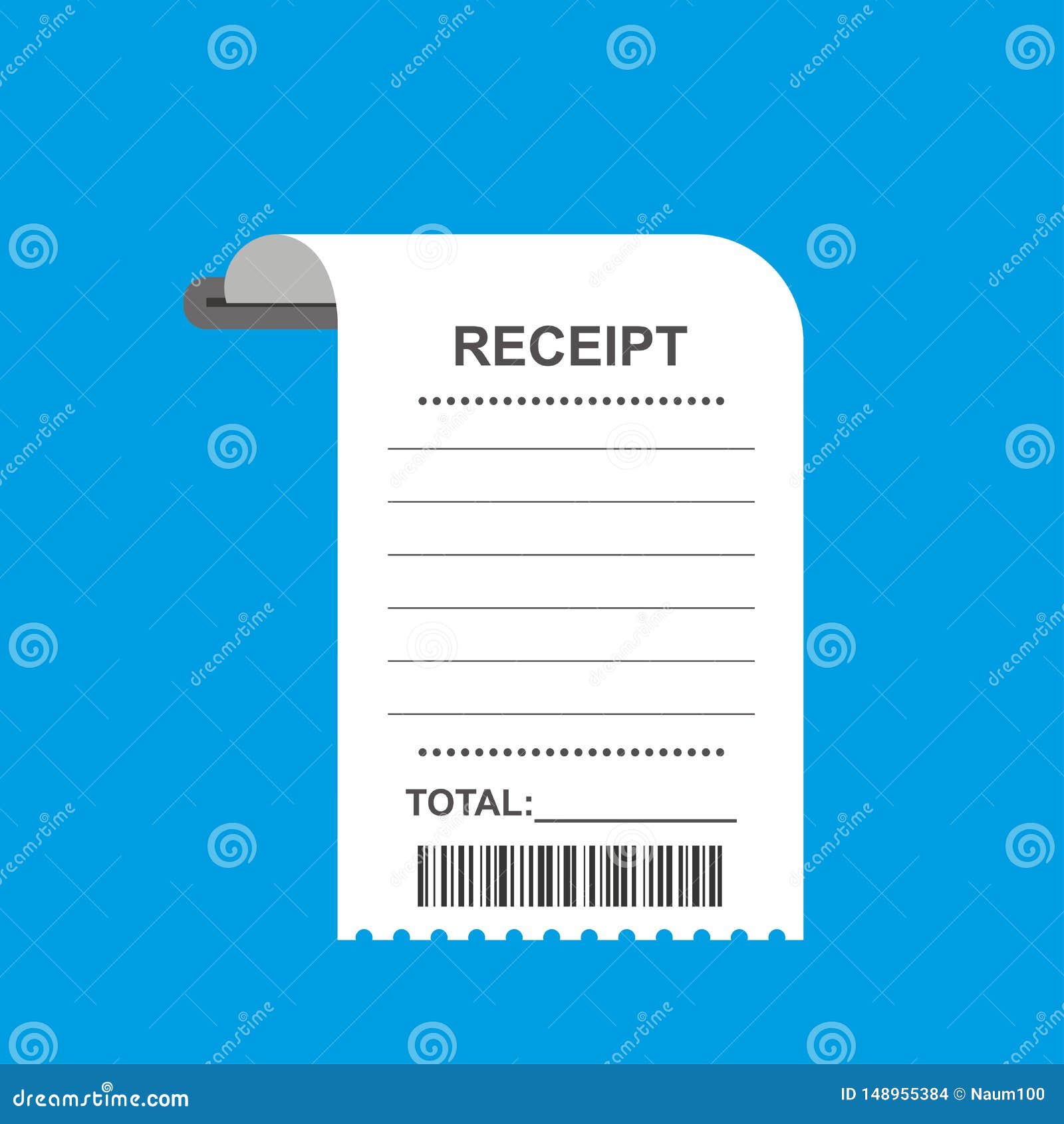 Empfangsrechnungs-Papierrechnung, Entwurfsschablone Vektor Abbildung ...
