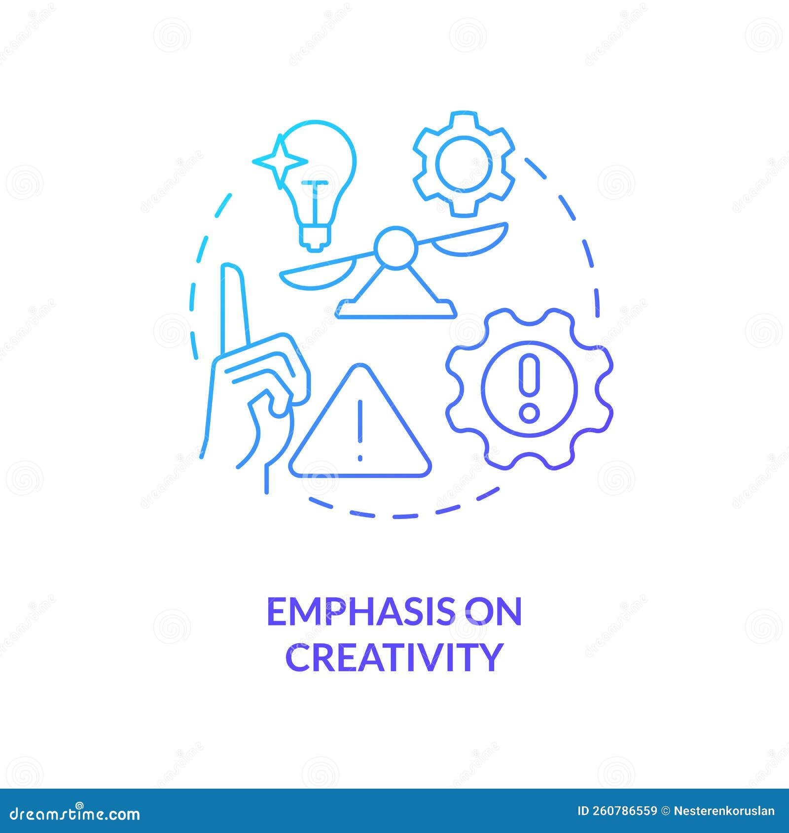 Emphasis on Creativity Blue Gradient Concept Icon Stock Vector ...