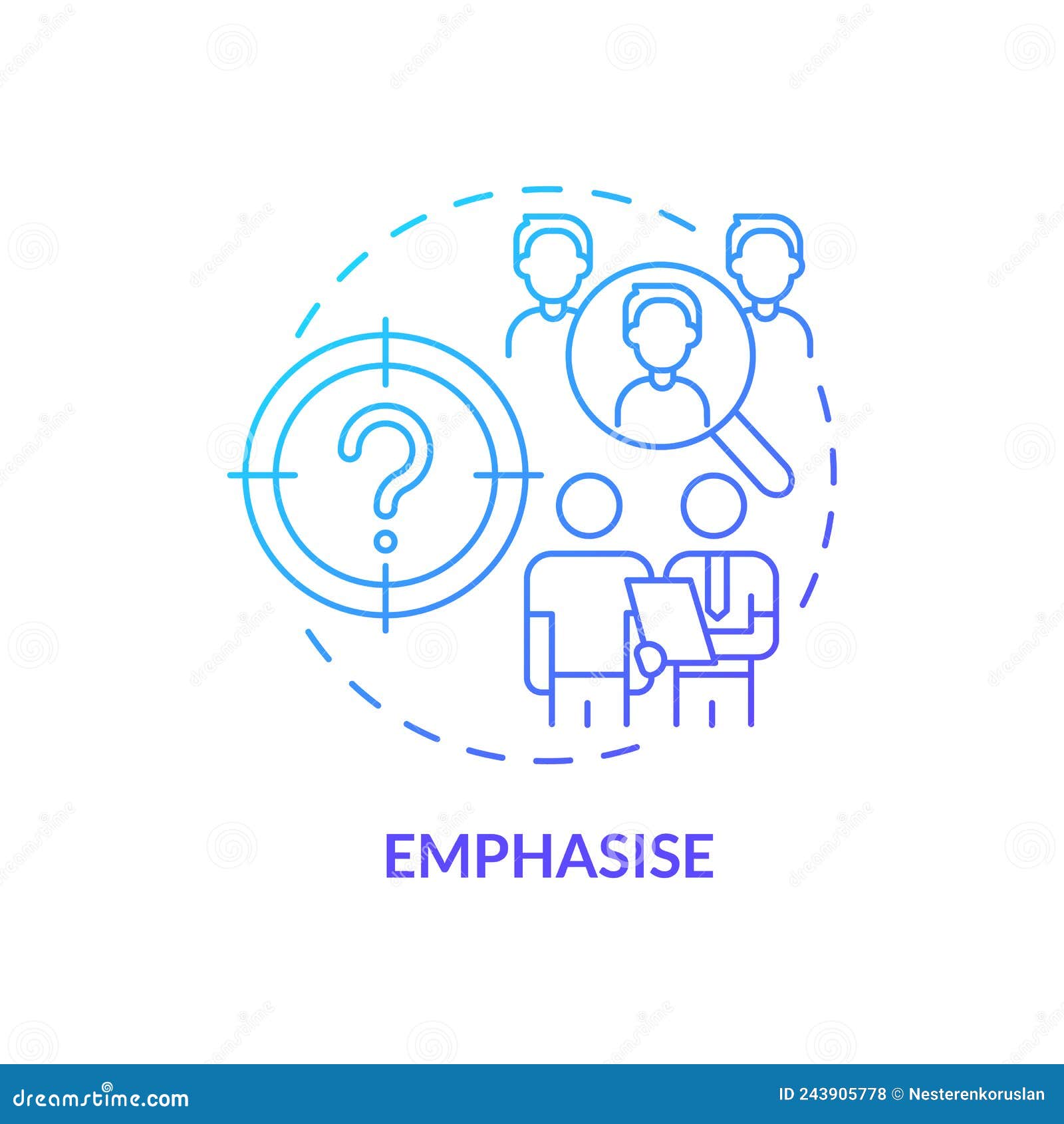 Emphasise Blue Gradient Concept Icon Stock Vector - Illustration of ...