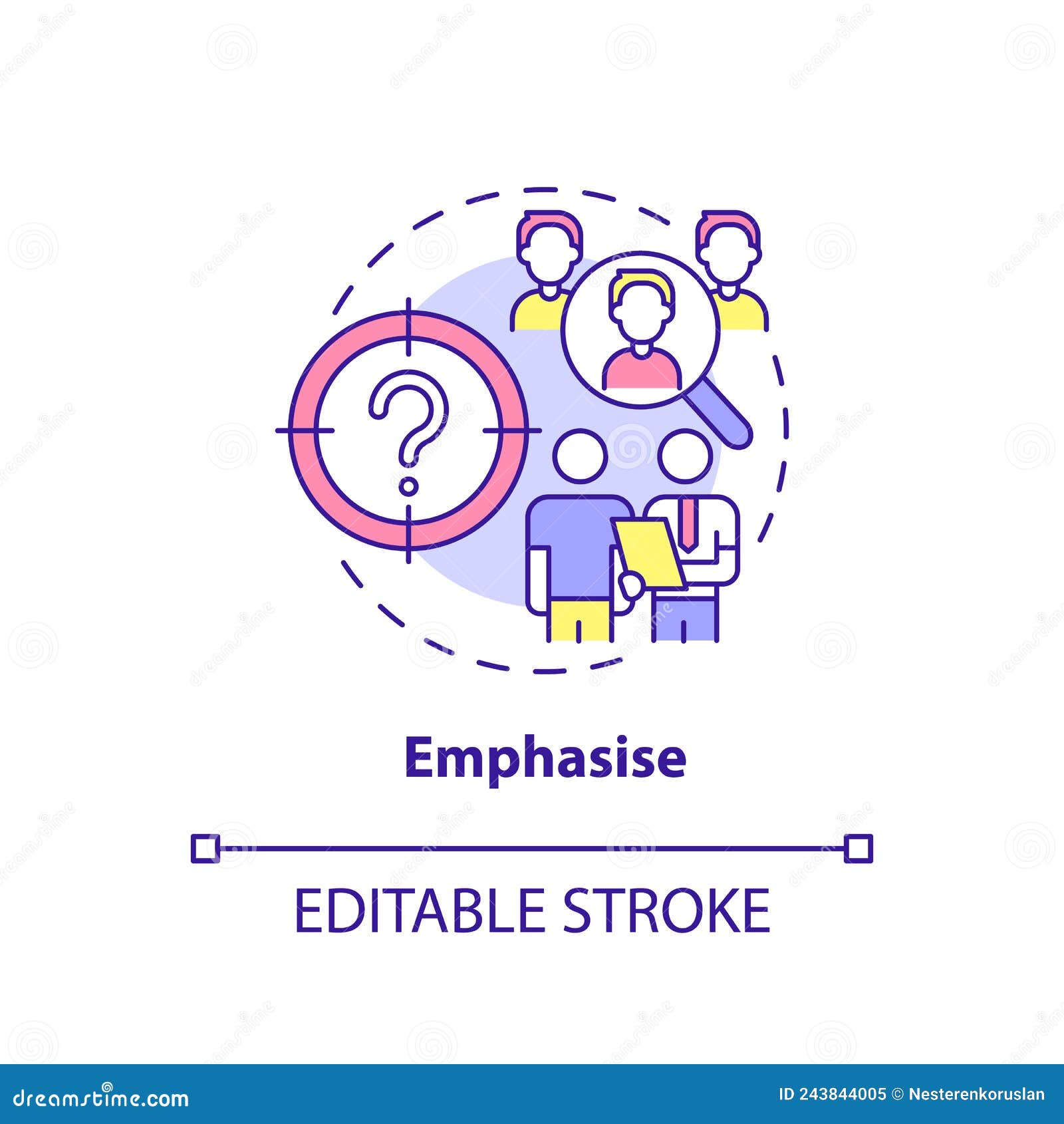 Emphasise concept icon stock vector. Illustration of empathic - 243844005