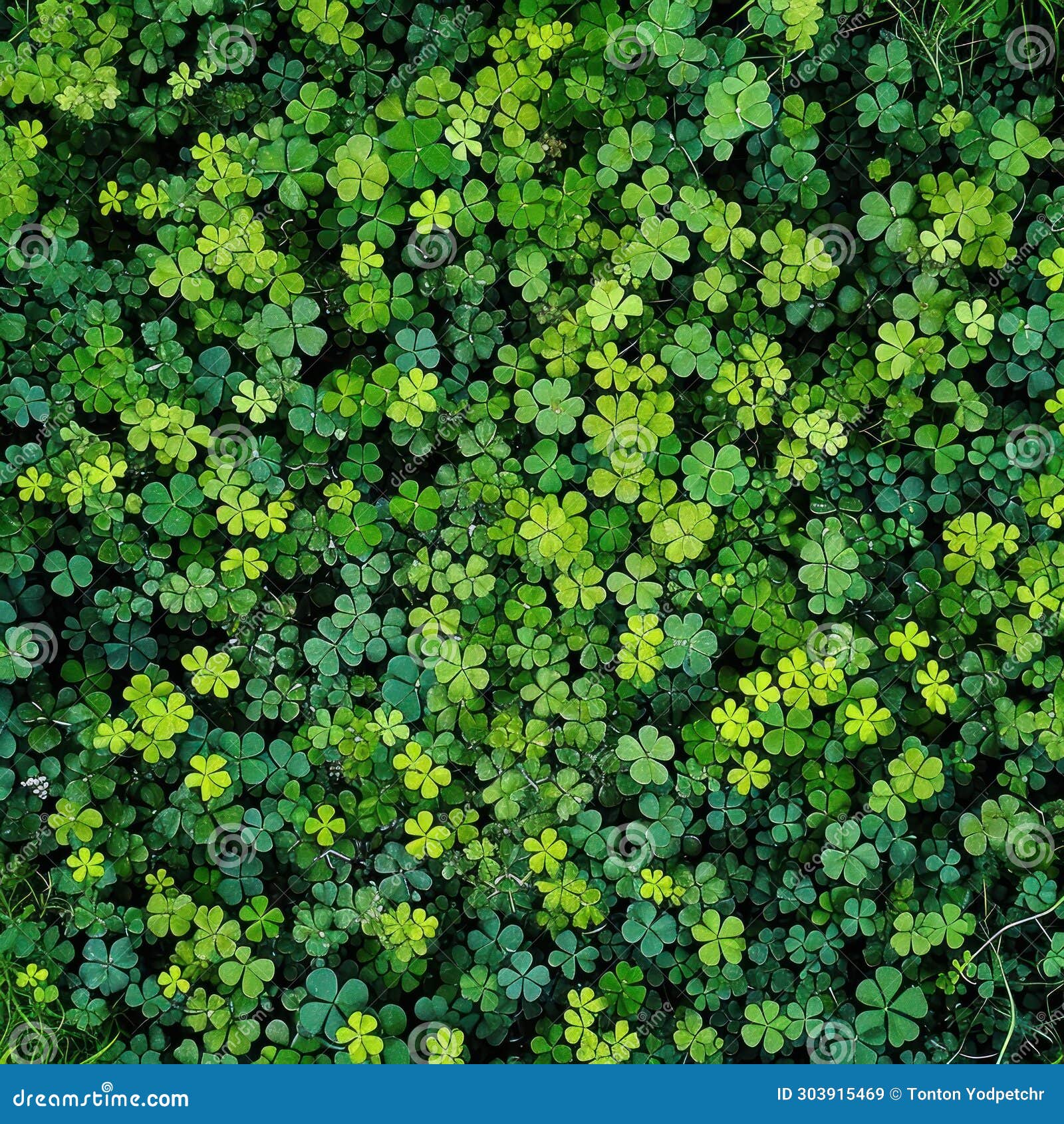 Top View of Bright Natural Shamrocks and Clover Landscape Stock Image ...