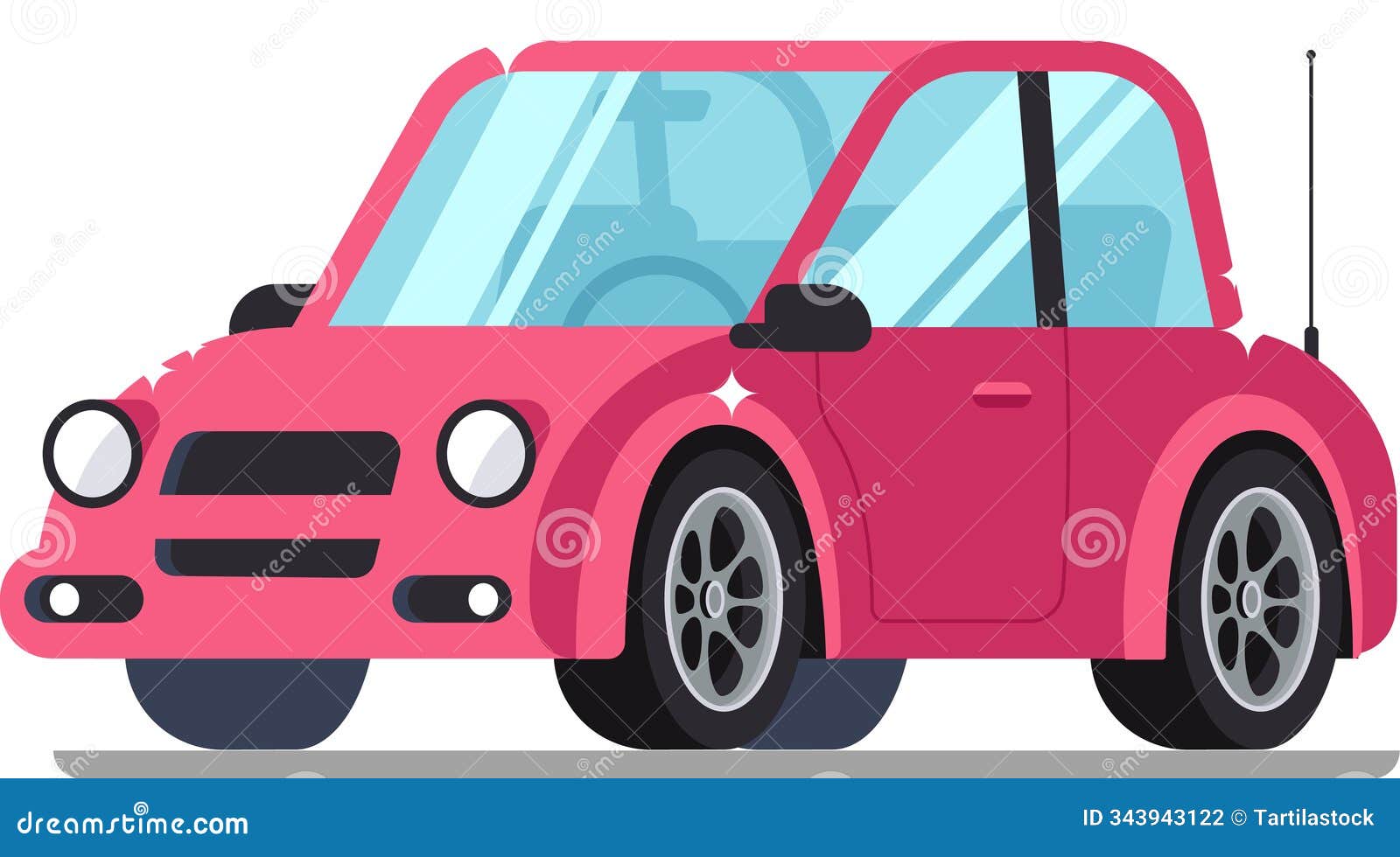 Emphasizing Road Safety Through Illustration, A Pink Car With Broken ...