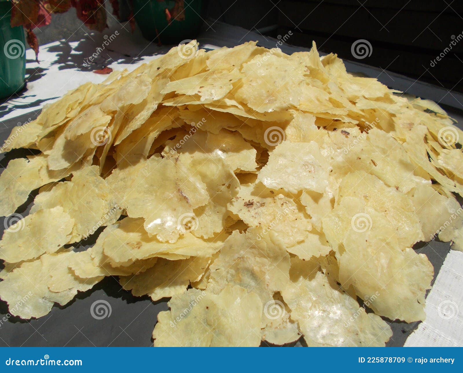 Emping Crackers that are Being Dried in the Sun for the Final Drying ...