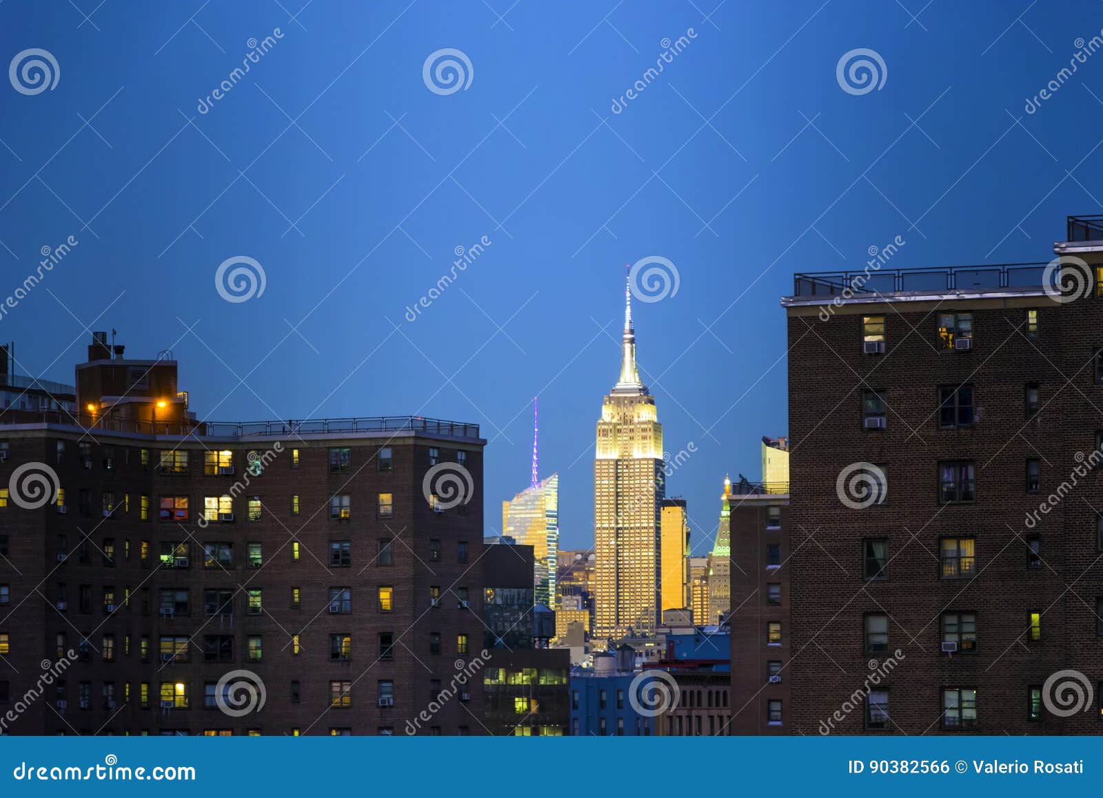 Empire State Building at Sunset Stock Photo - Image of illuminated ...