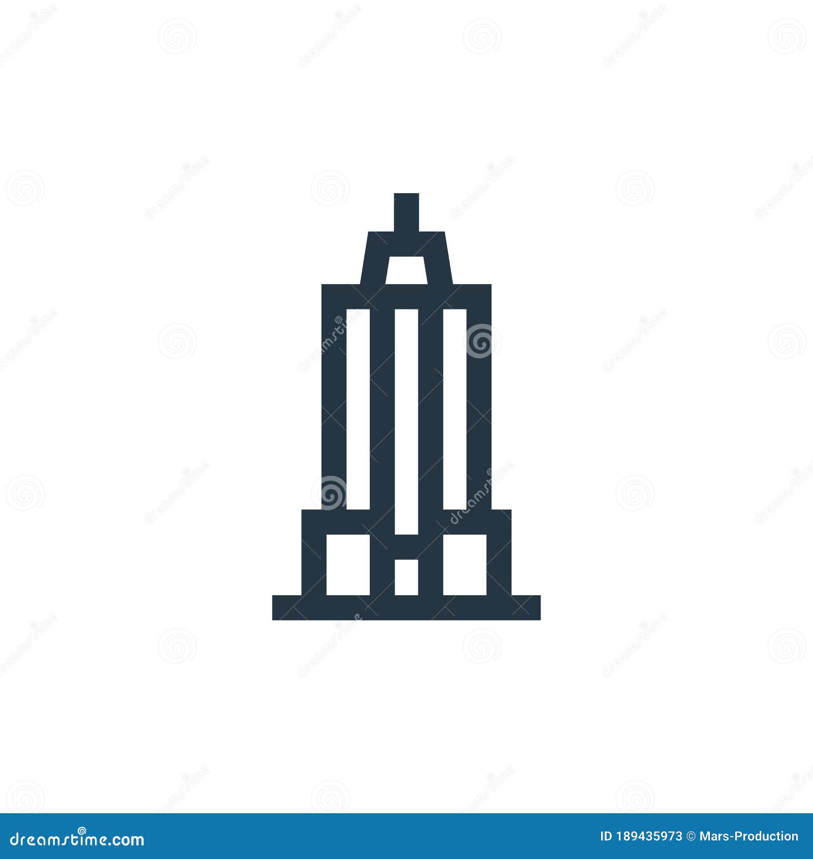 Empire State Building Vector Icon Isolated On White Background. Outline ...