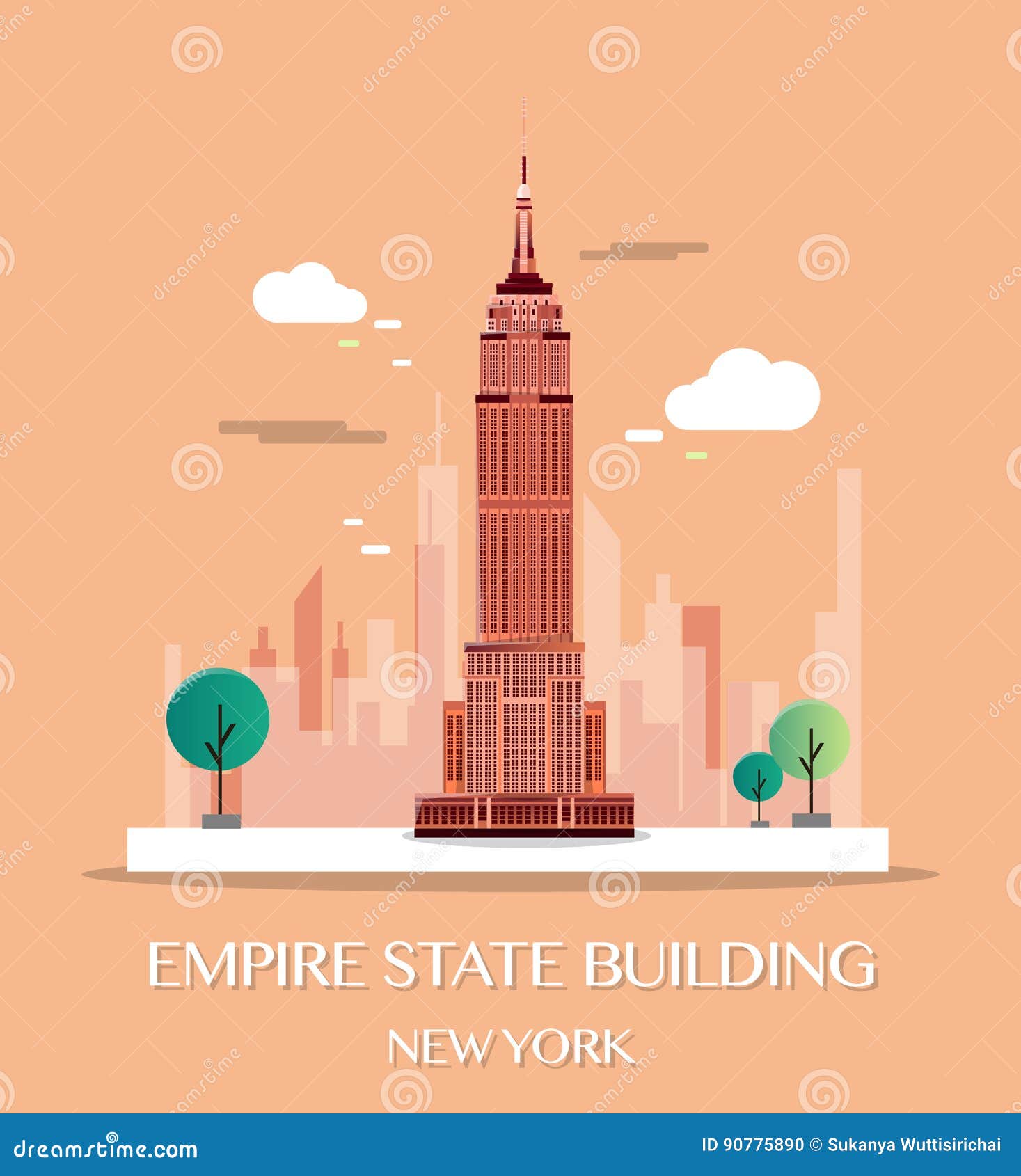 Empire State Ilustración Del Vector Imagen editorial - Ilustración de ...