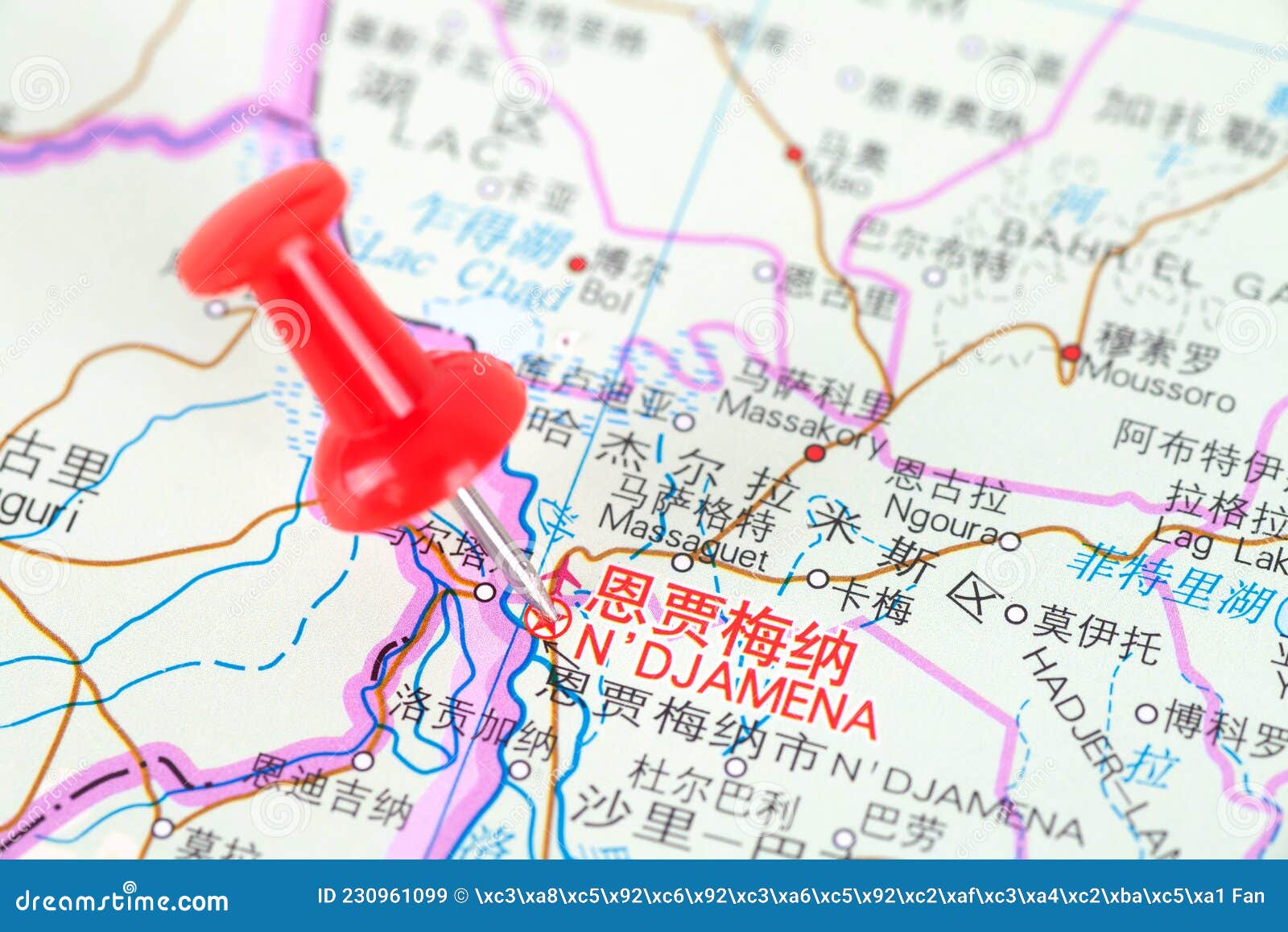 Emplacement De Ndjamena La Capitale Du Tchad Sur La Carte Image stock ...