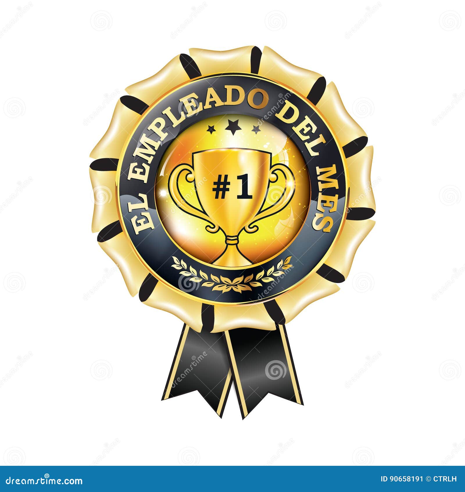 Empleado Del Mes - Cinta Española Ilustración del Vector - Ilustración ...