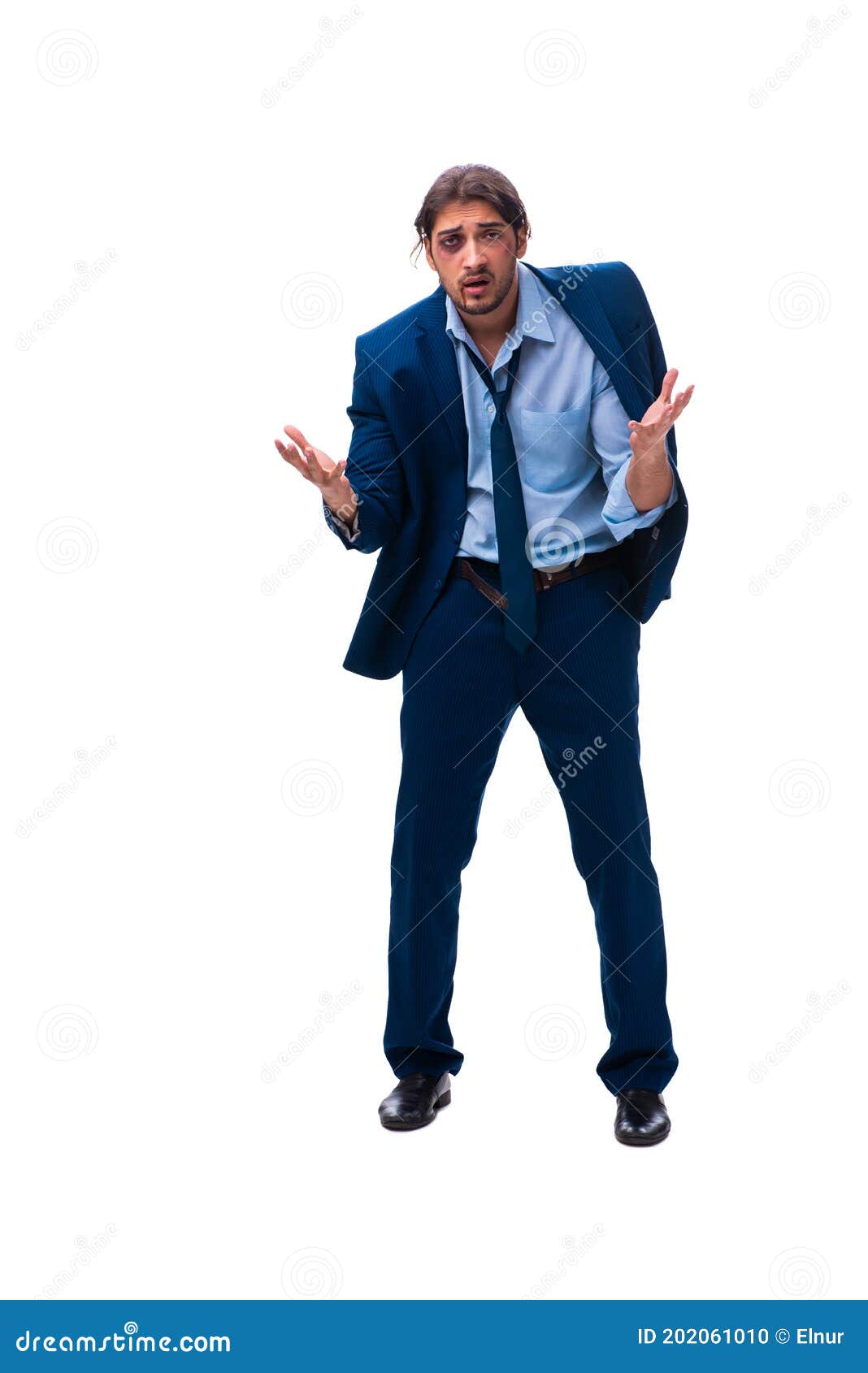 Empleado Descontento Joven Aislado En Blanco Foto de archivo - Imagen ...