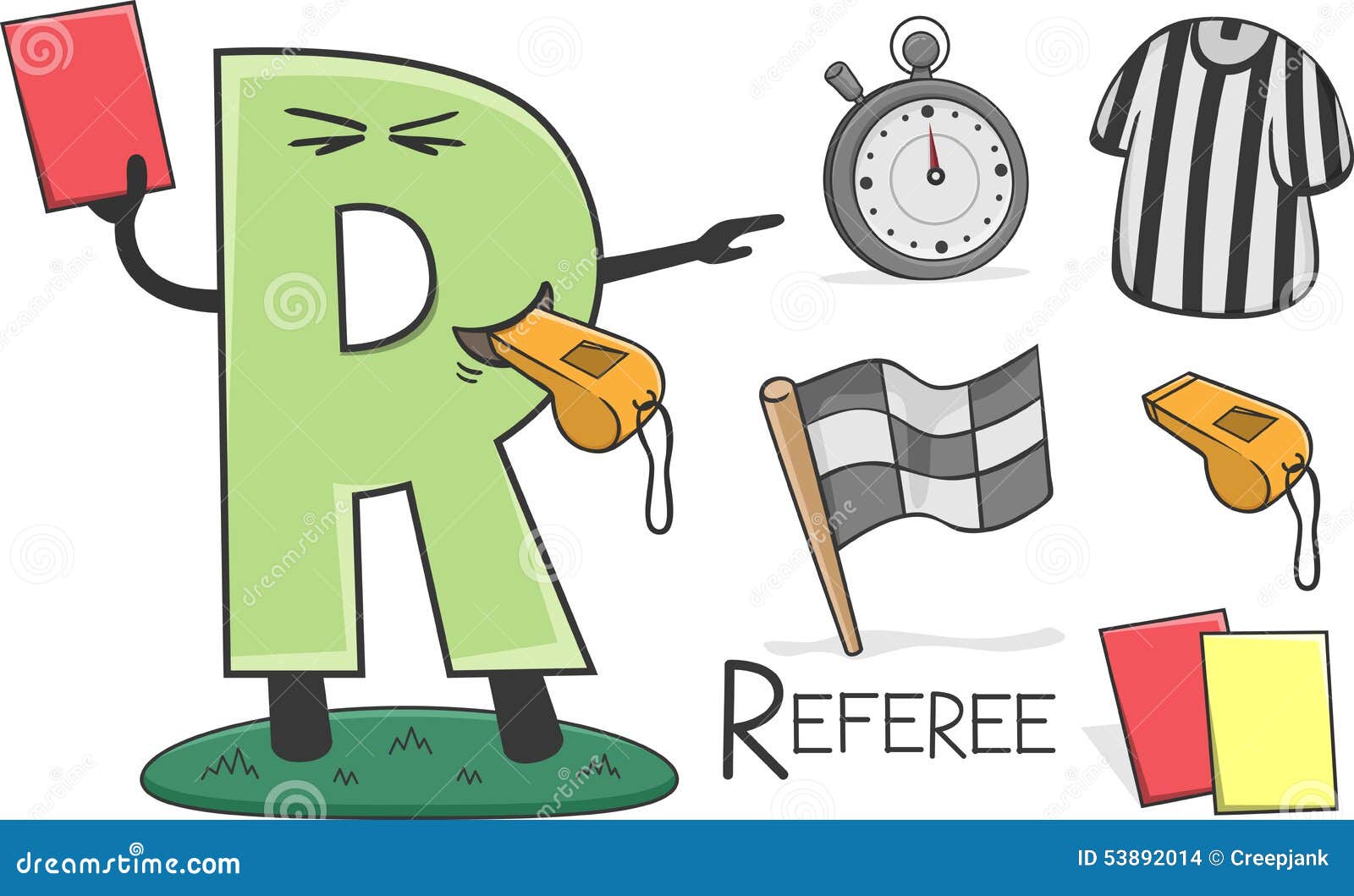 Empleo De Alphabeth - Letra R - árbitro Ilustración del Vector ...