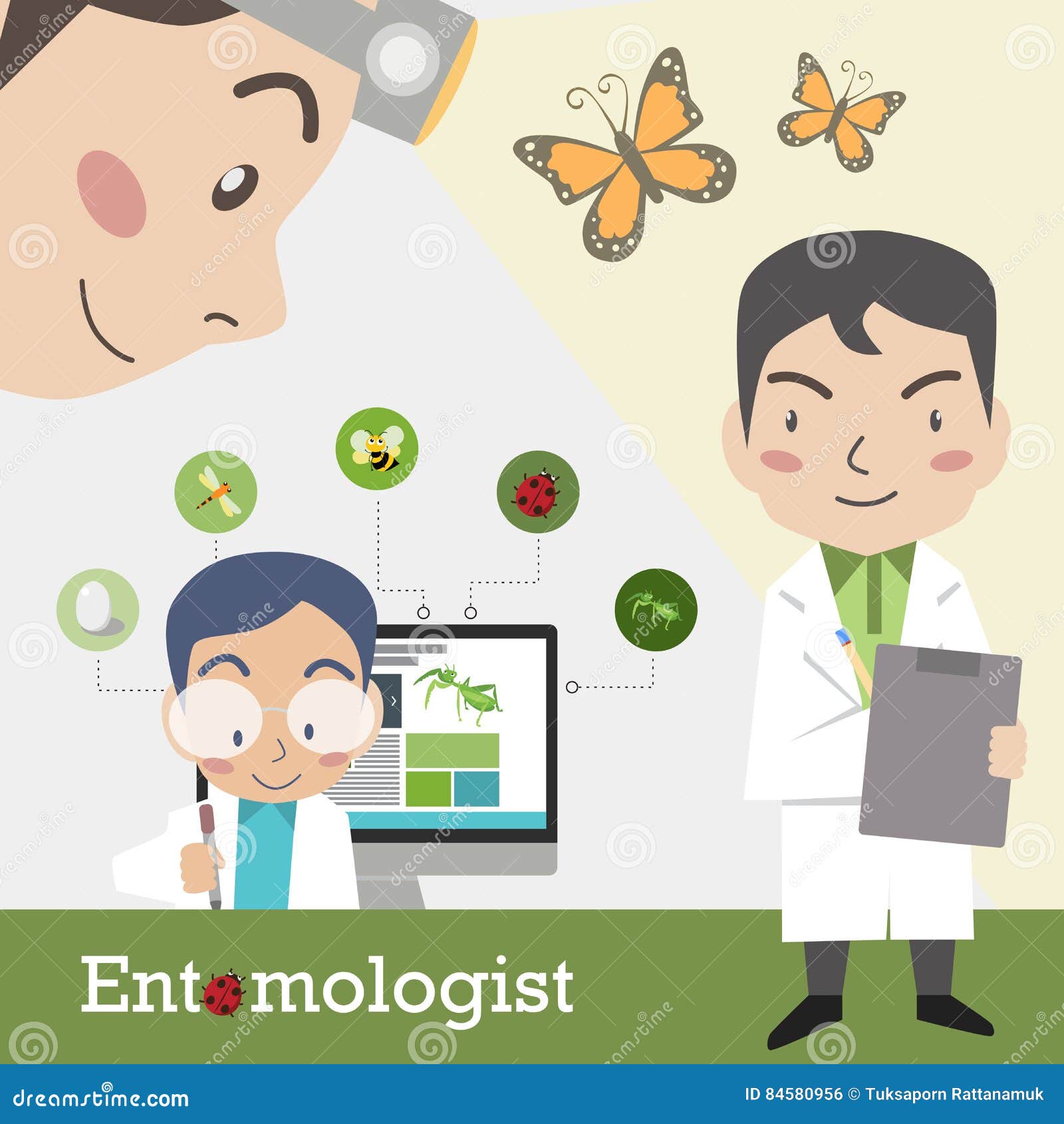 Empleo del entomólogo ilustración del vector. Ilustración de mascotas ...