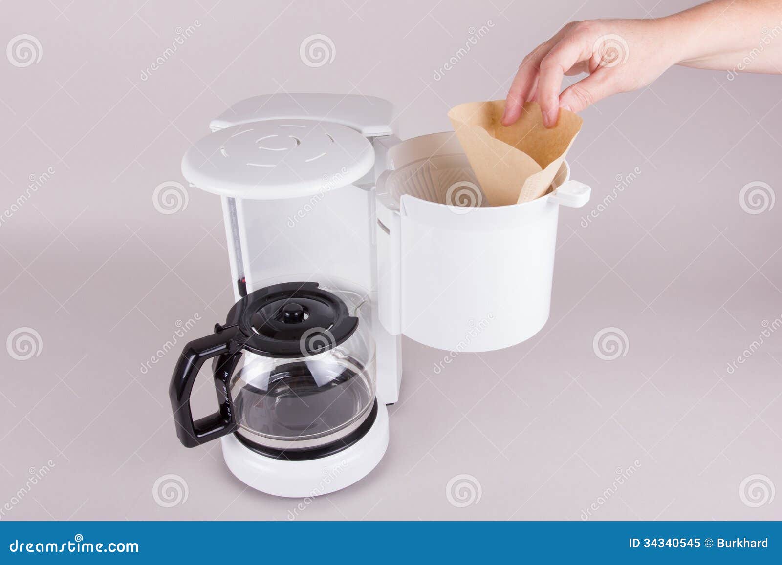 Employ Coffee Filter in Coffee Maker Stock Image - Image of machine ...