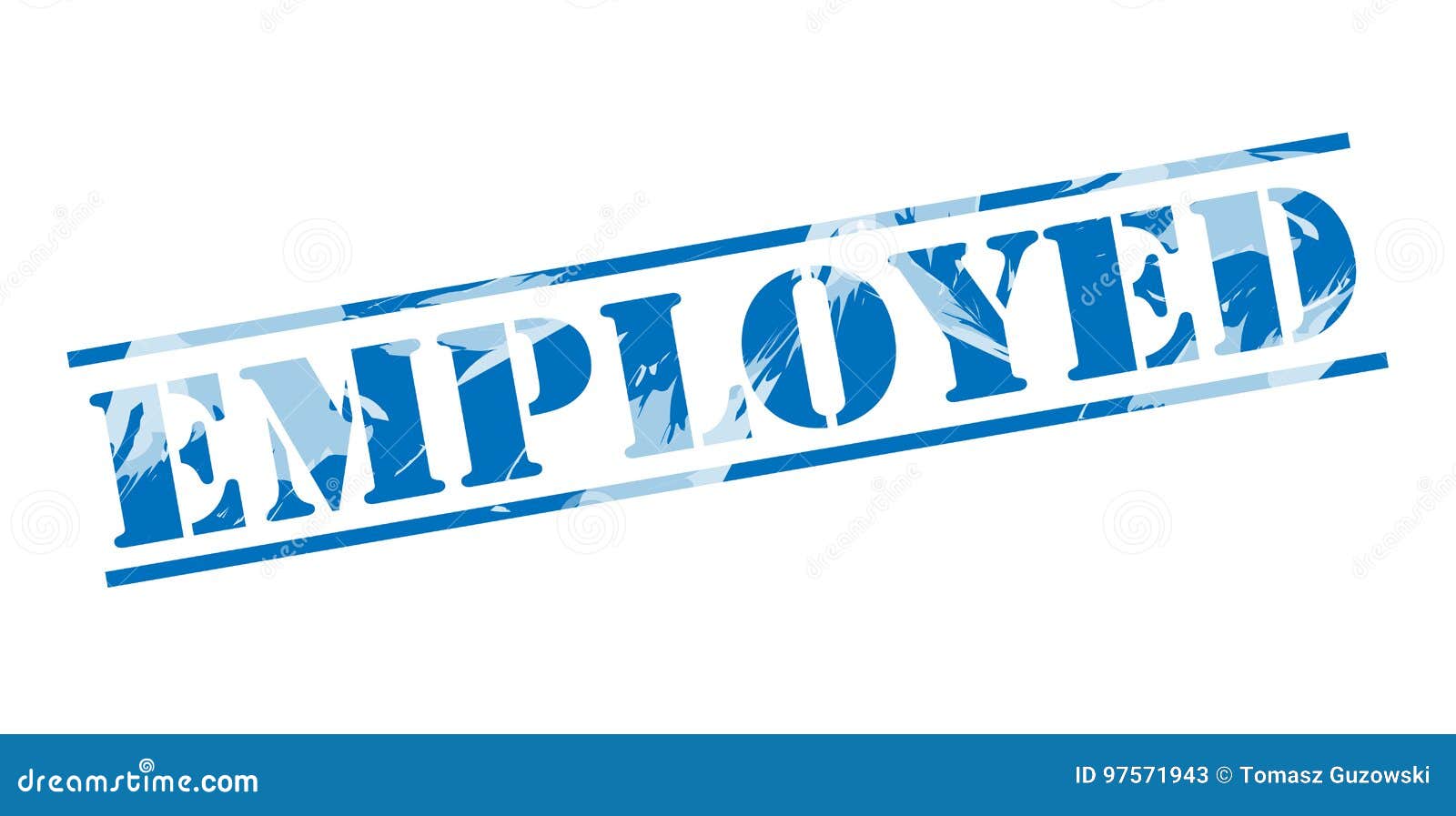 Employed blue stamp stock illustration. Illustration of symbol - 97571943