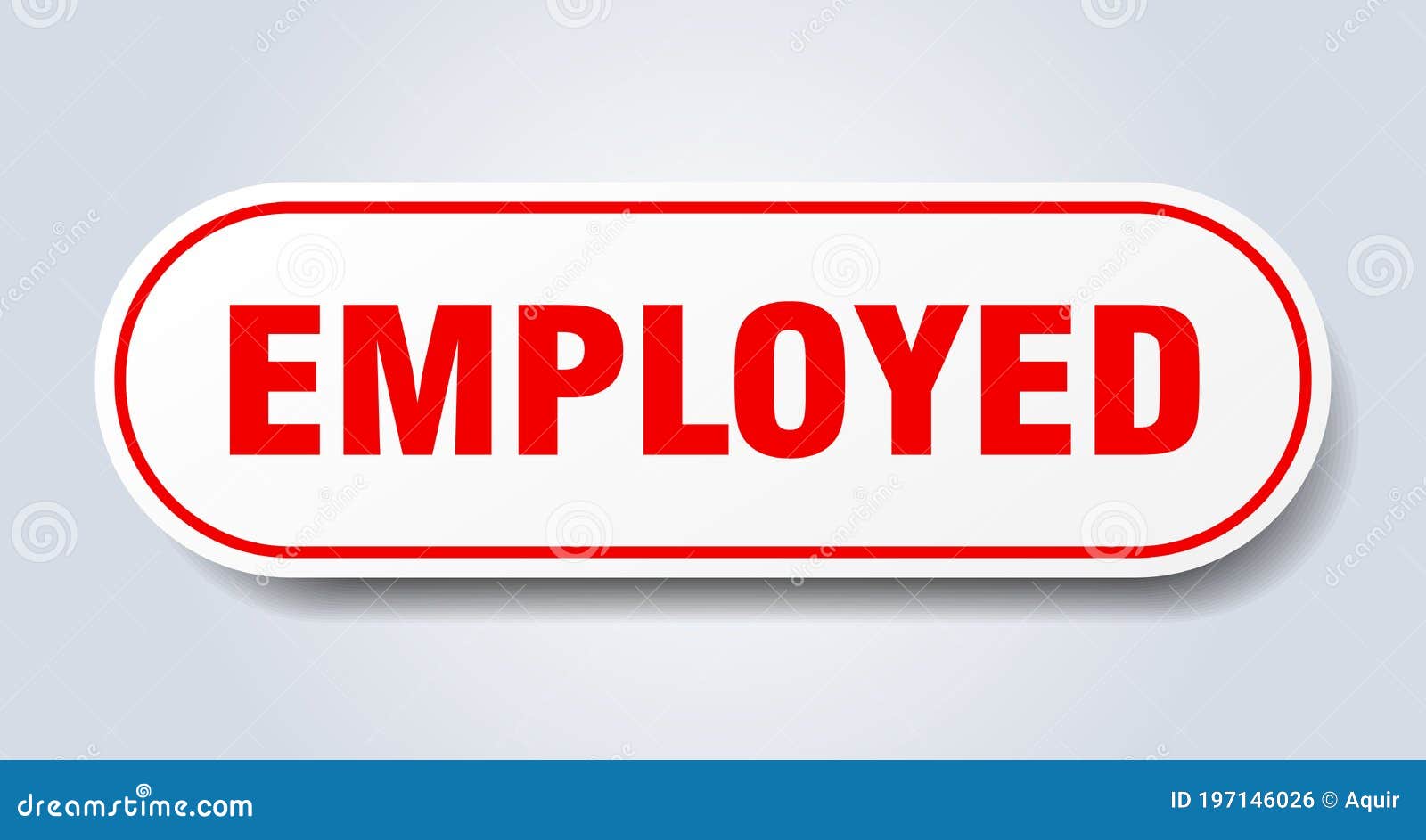 Employed sticker. stock vector. Illustration of flat - 197146026