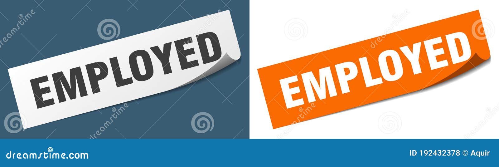 Employed Sticker. Employed Sign Set Stock Vector - Illustration of page ...