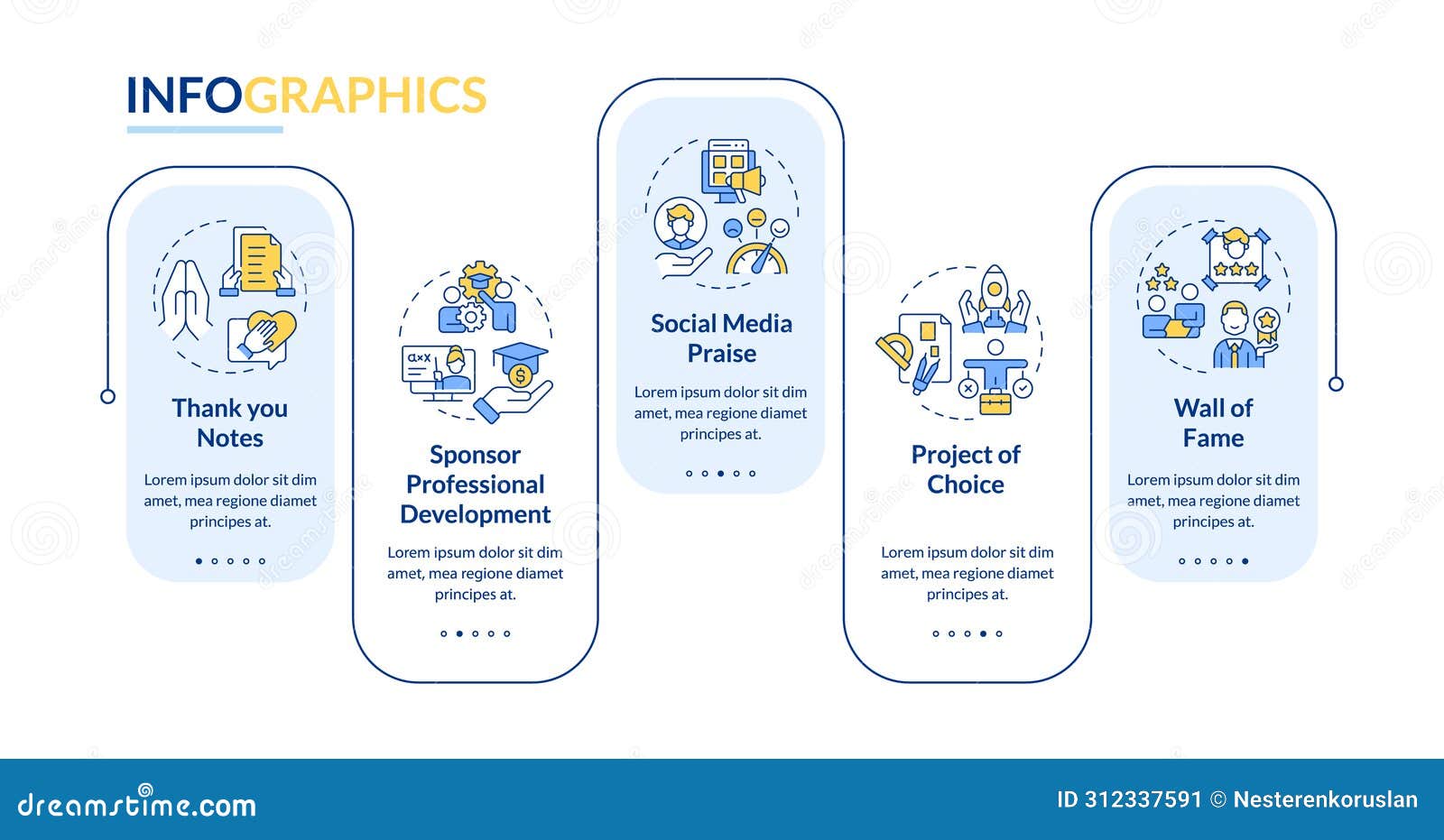 Acknowledgement Blue Gradient Concept Icon Cartoon Vector ...