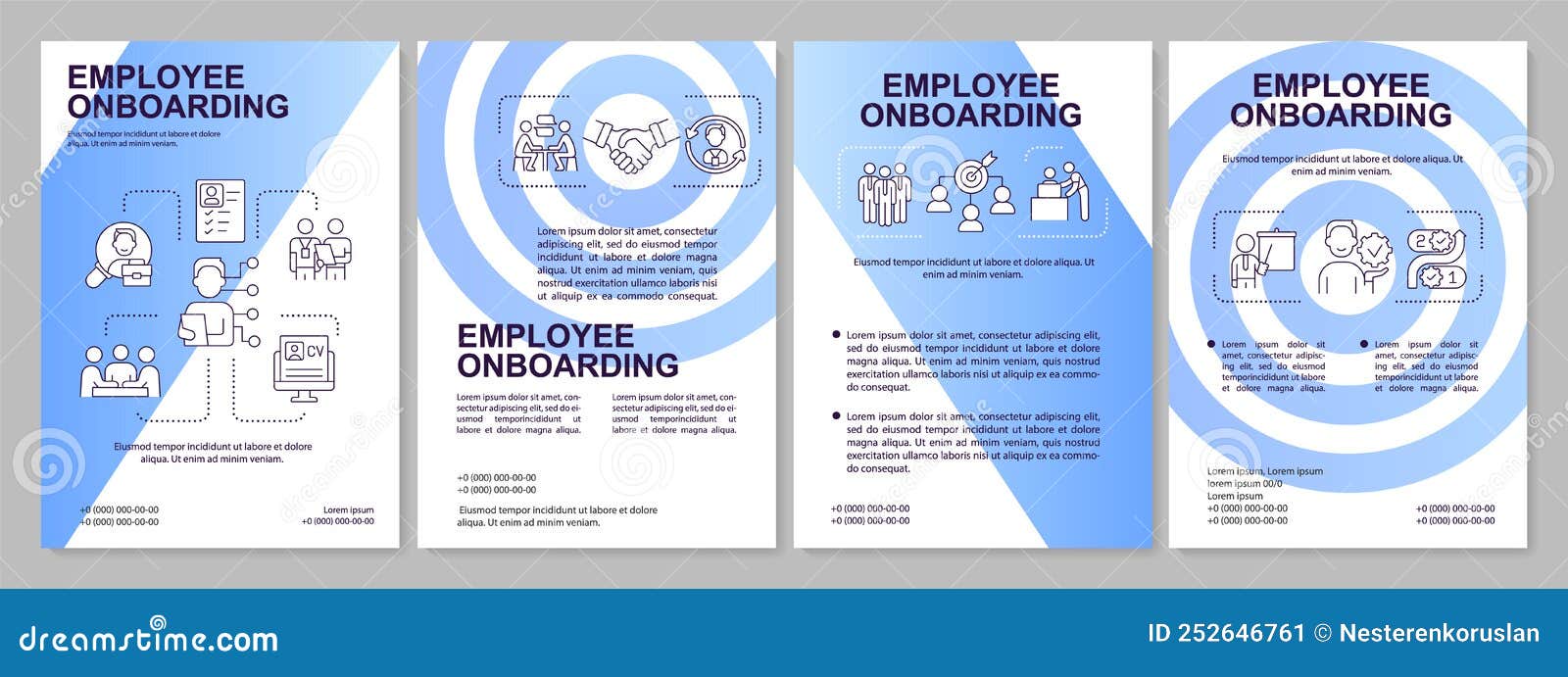 Employee Adaptation Tips Brochure Template Cartoon Vector | CartoonDealer.com #210007355