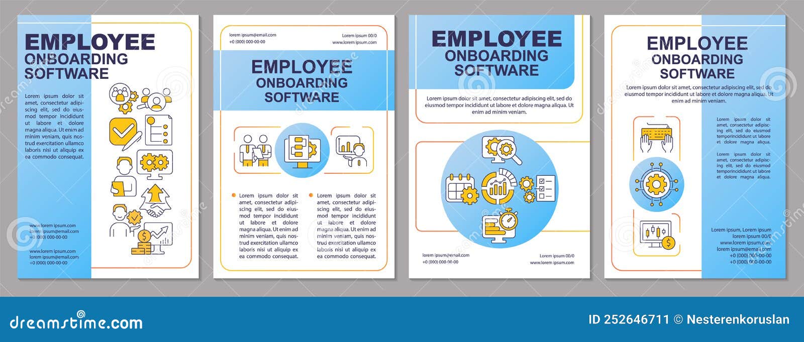 Employee Adaptation Tips Brochure Template Cartoon Vector ...