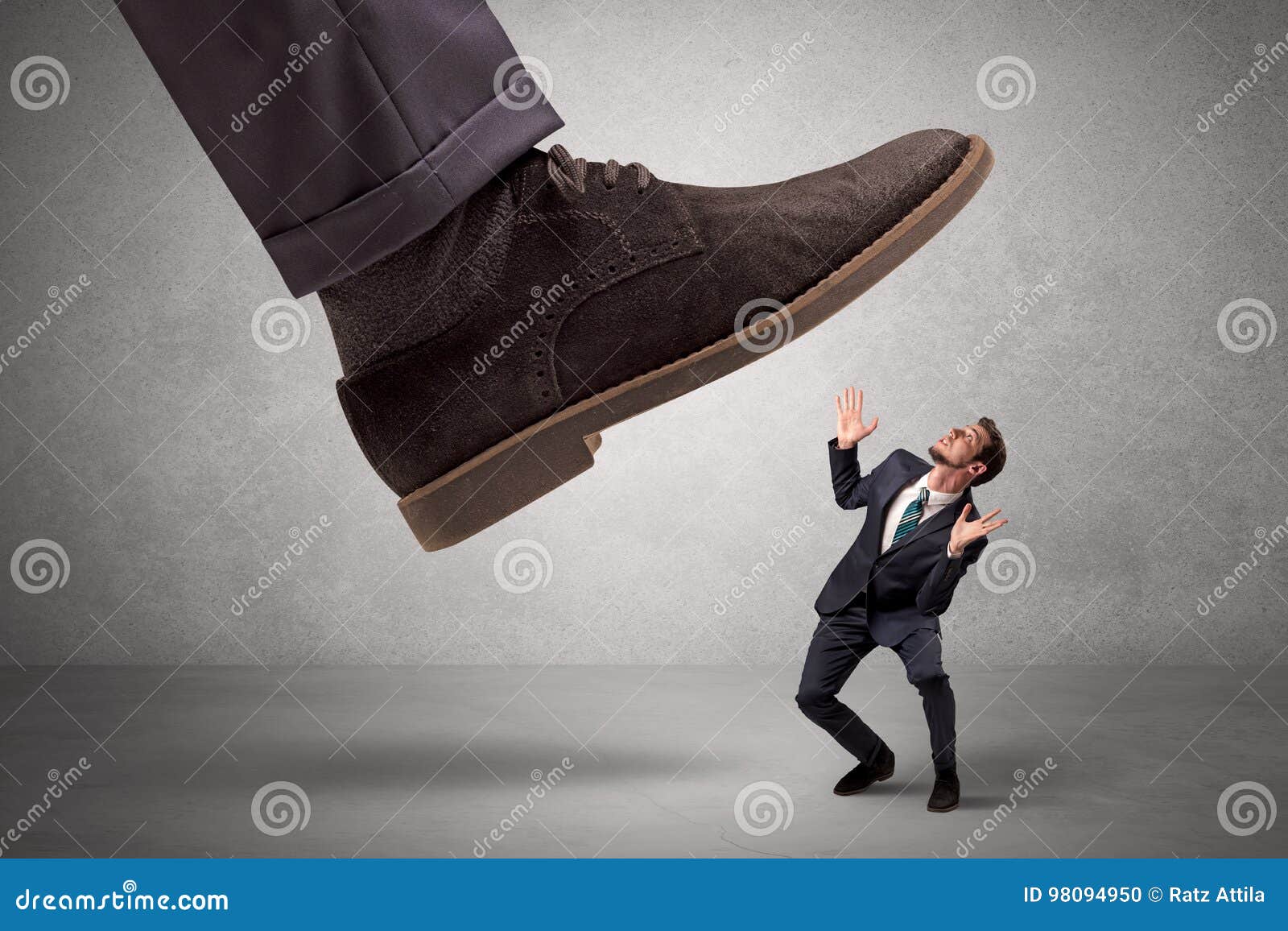 Employee Afraid of the Big Boss Foot Stock Photo - Image of abuse ...