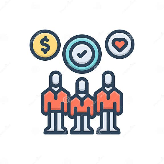 Color Illustration Icon for Employee Allowance, Employee and N Benefit ...