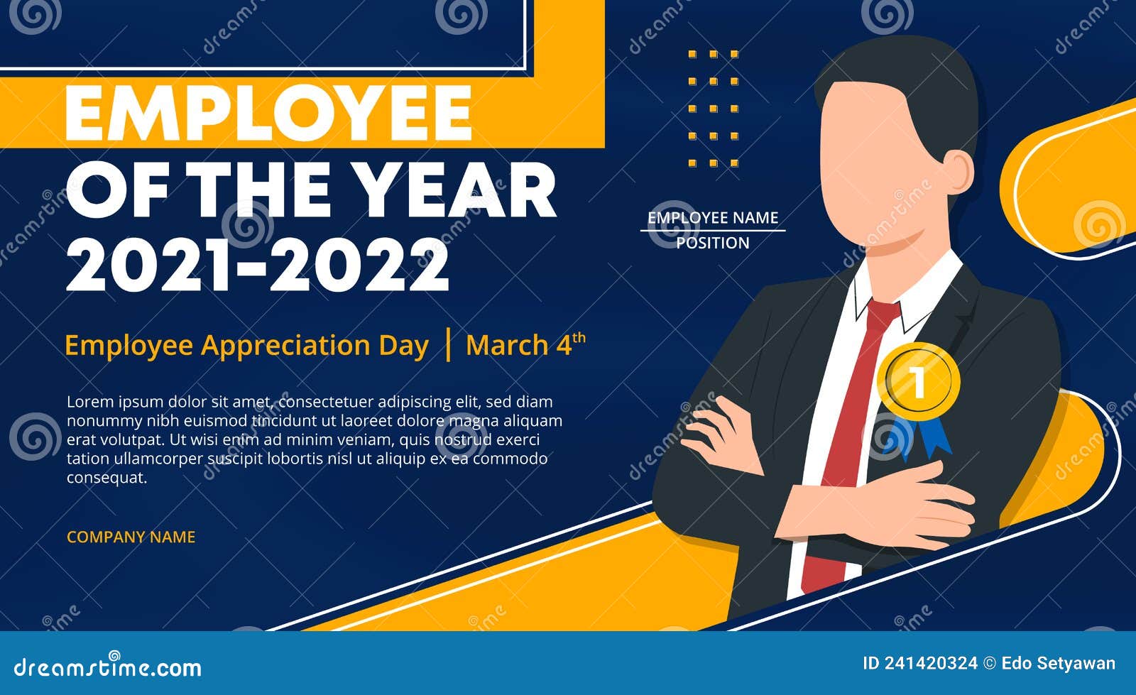 Employee Appreciation Day Banner with an Employee of the Year Winner ...