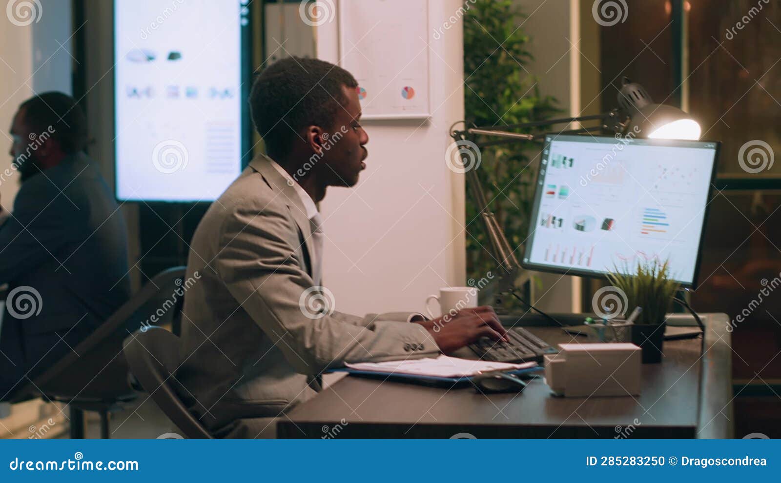 Employee arriving at work stock footage. Video of work - 285283250