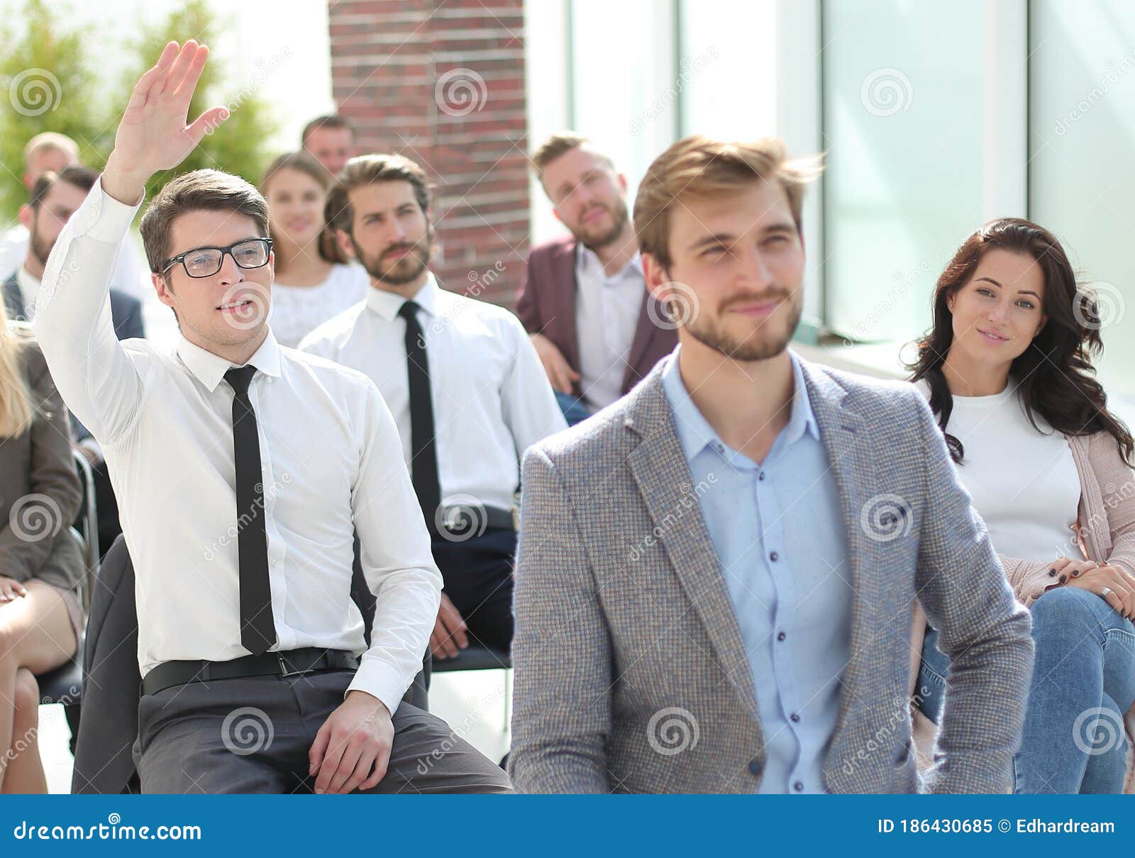 Employee Asks a Question during a Business Seminar Stock Image - Image ...