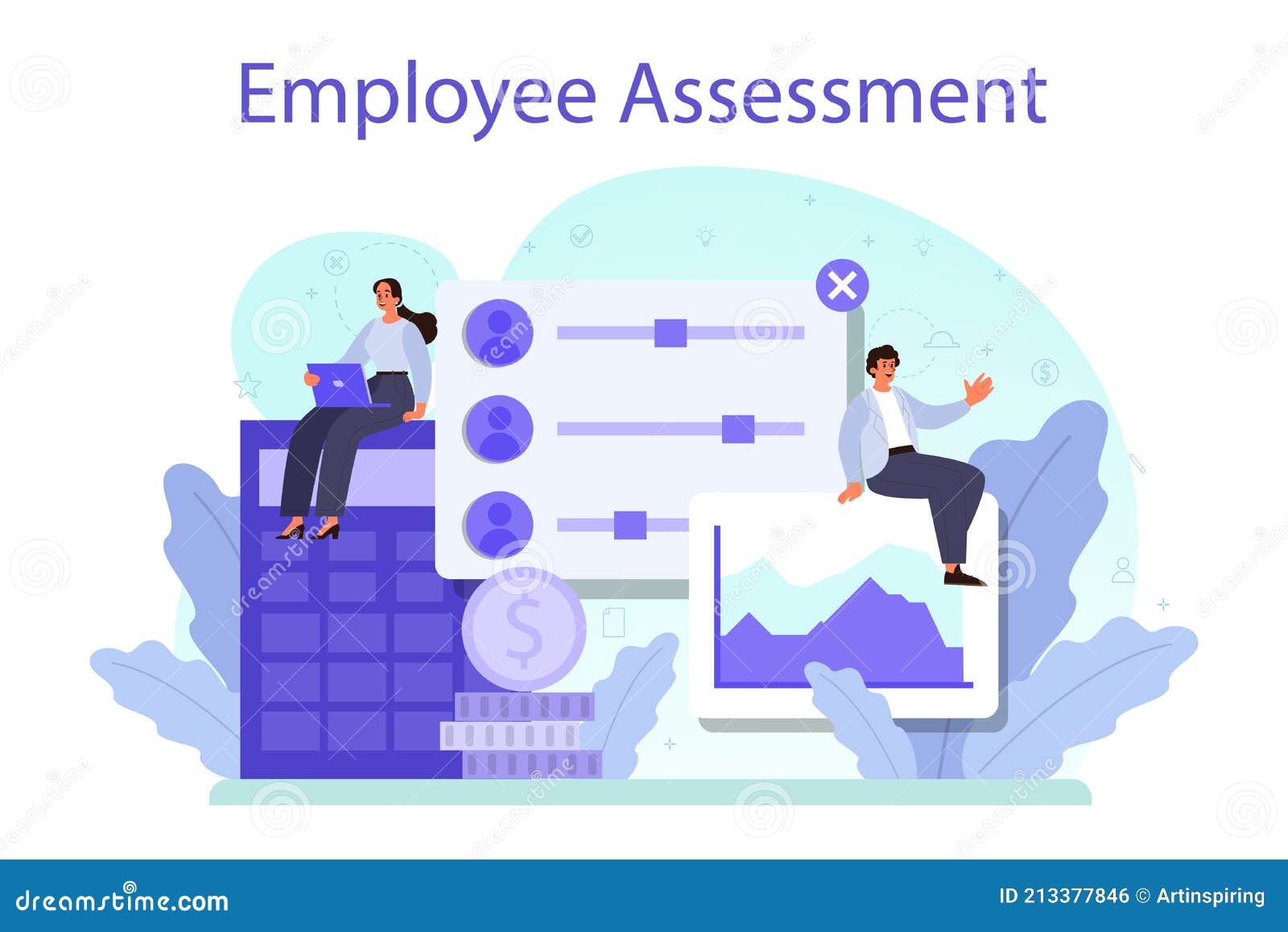 Employee Assessment Concept. Employee Evaluation, Testing Form Vector ...