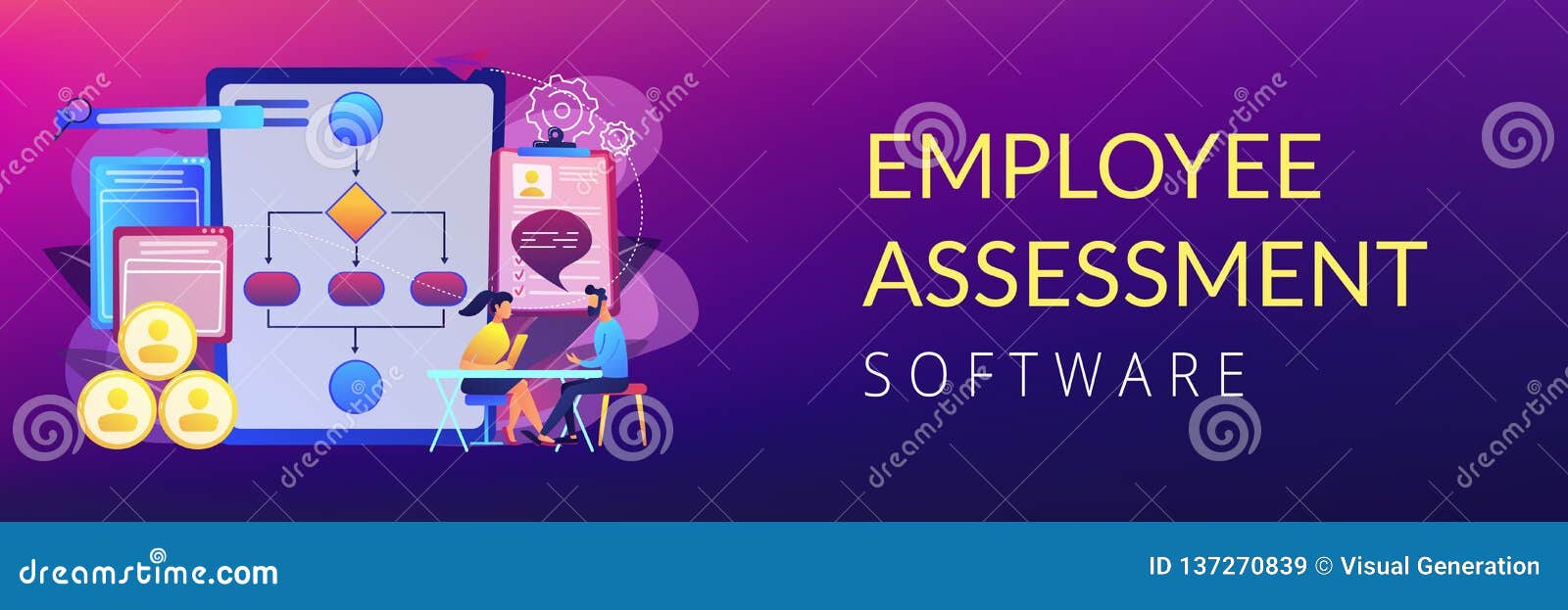 Employee Assessment Software Concept Banner Header. Stock Vector ...