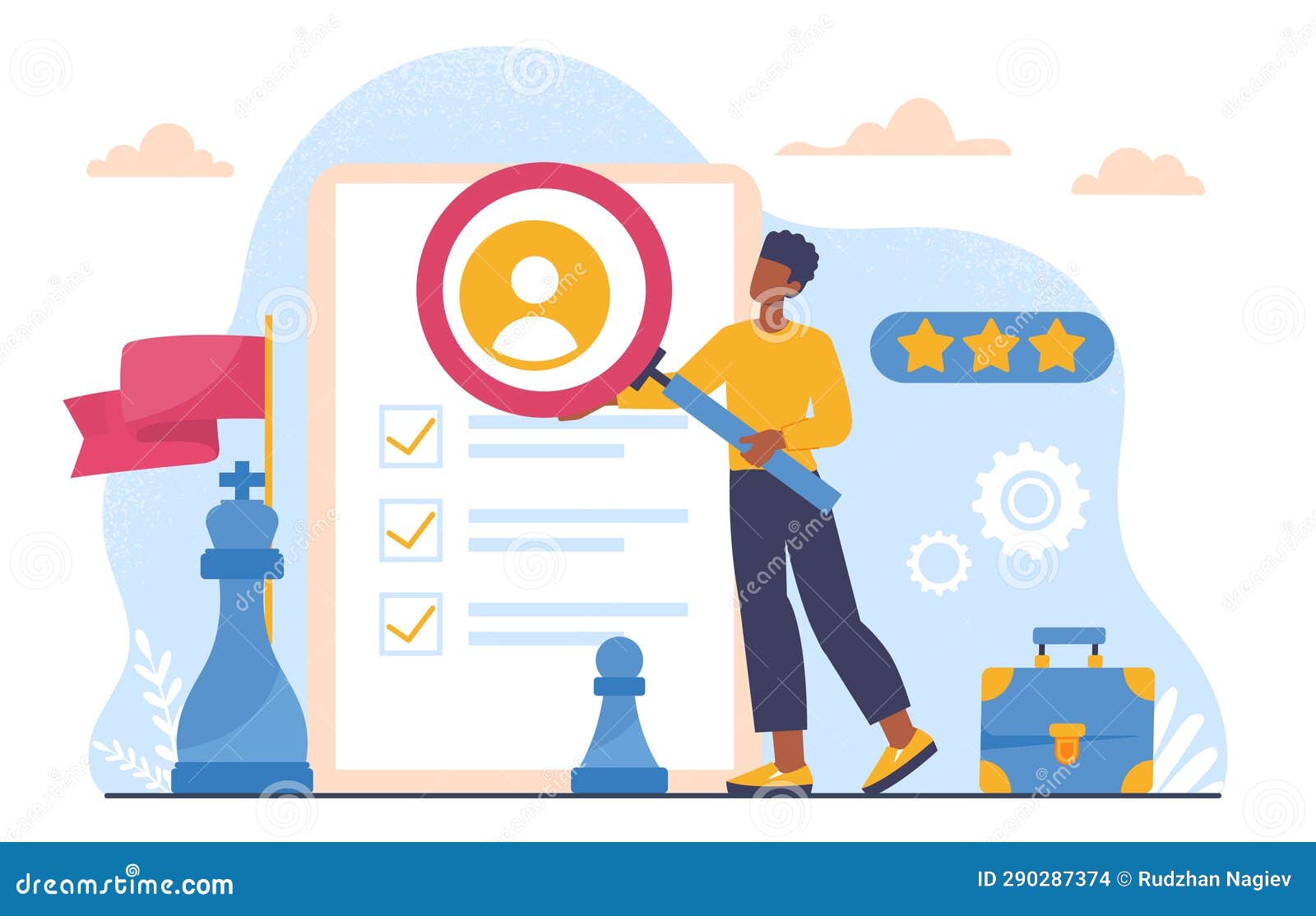 New Employee Assessment Concept. Evaluating Progress Vector ...